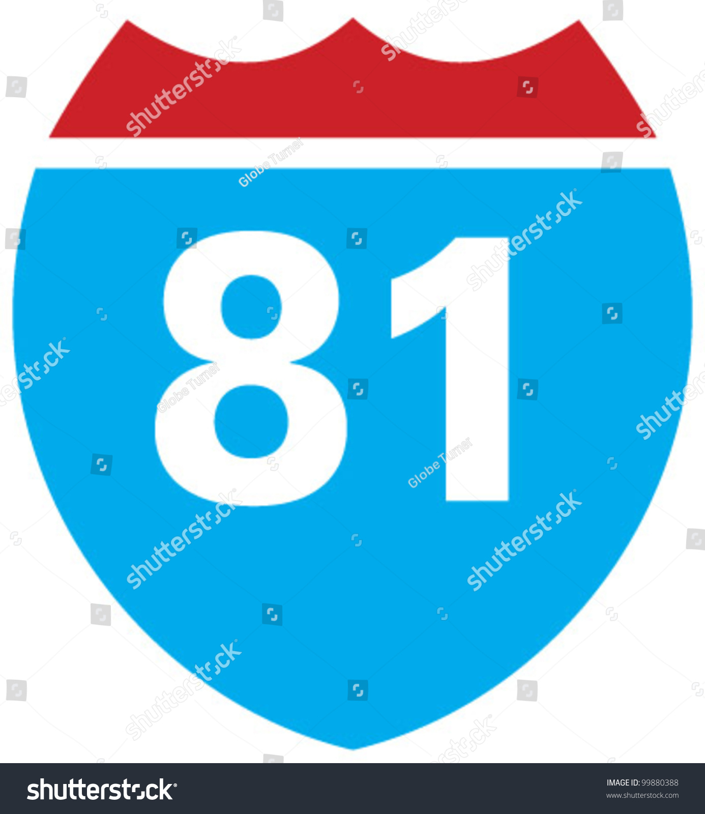 Interstate 81 Highway Sign Stock Vector (Royalty Free) 99880388