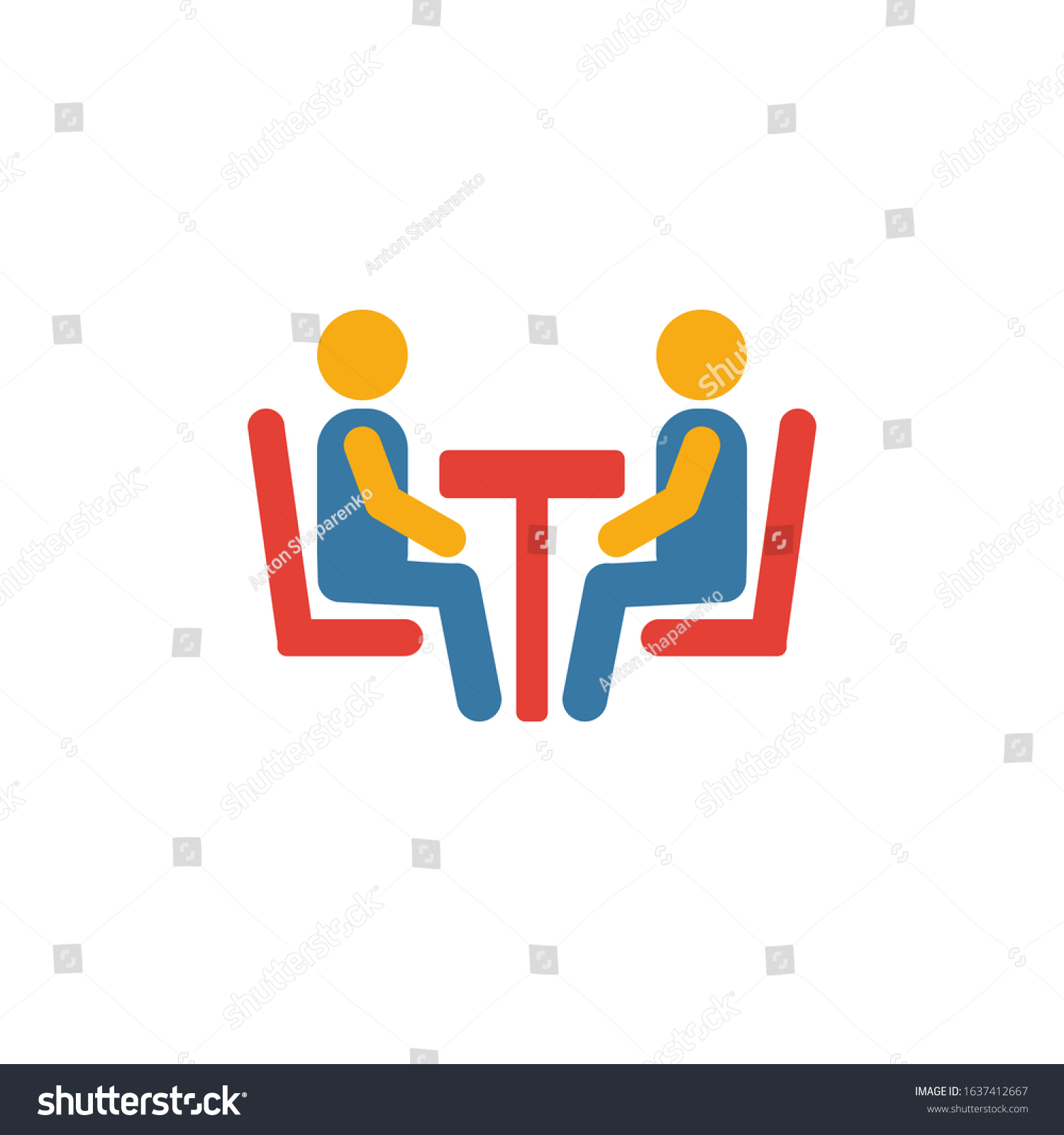 Interview Icon Simple Element Human Resources: เวกเตอร์สต็อก (ปลอดค่า ...