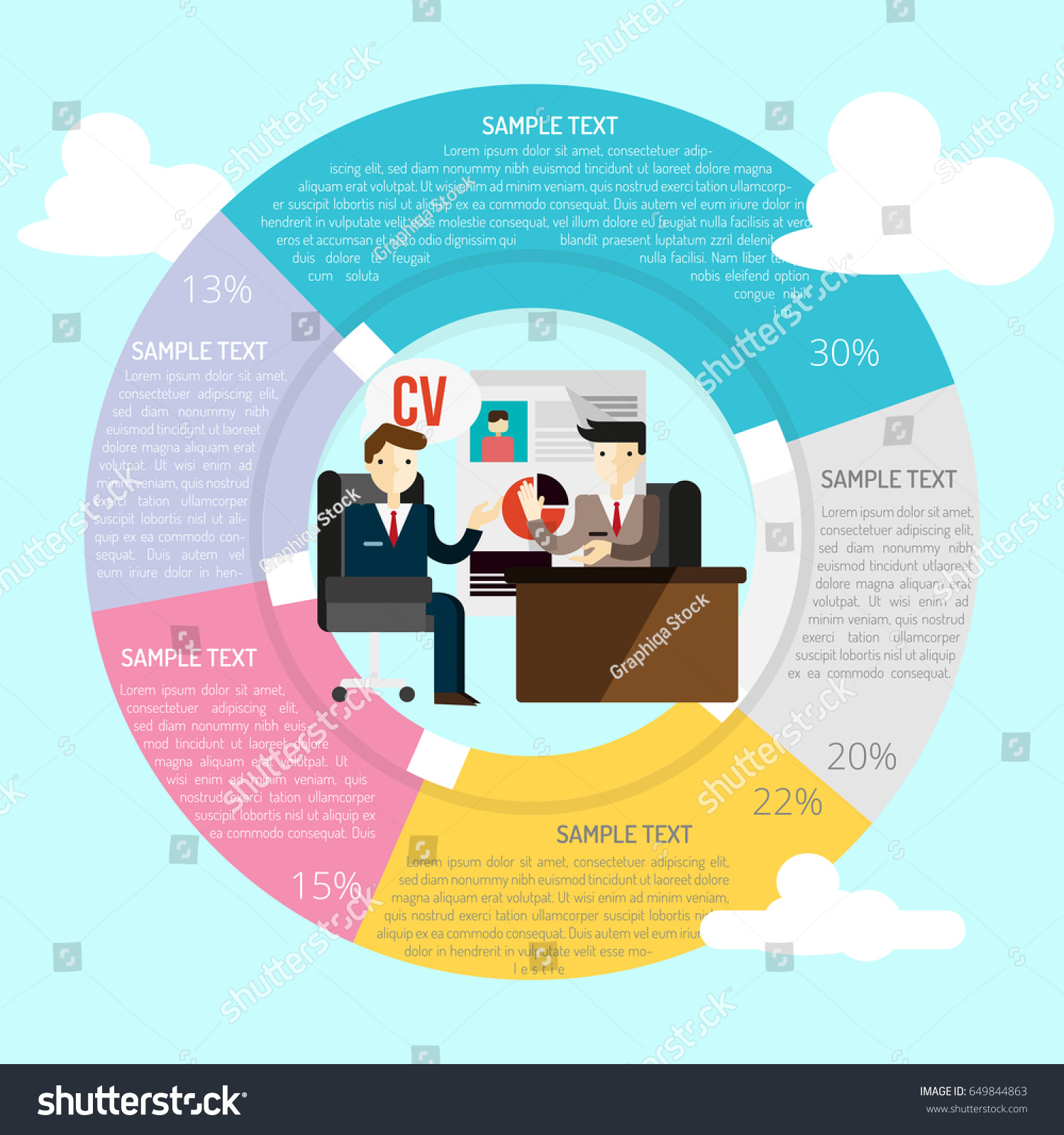 Interview Infographic: vector de stock (libre de regalías) 649844863