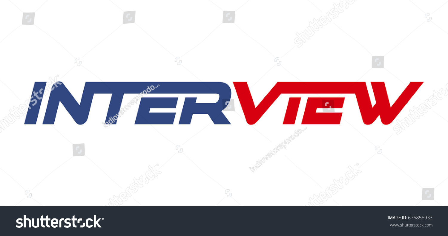 Interview Logo Vector Art Lettering Stock Vector (Royalty Free) 676855933