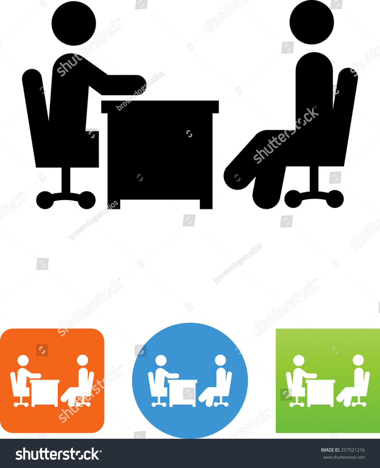 Interview Meeting Icon: vector de stock (libre de regalías) 257921216 ...