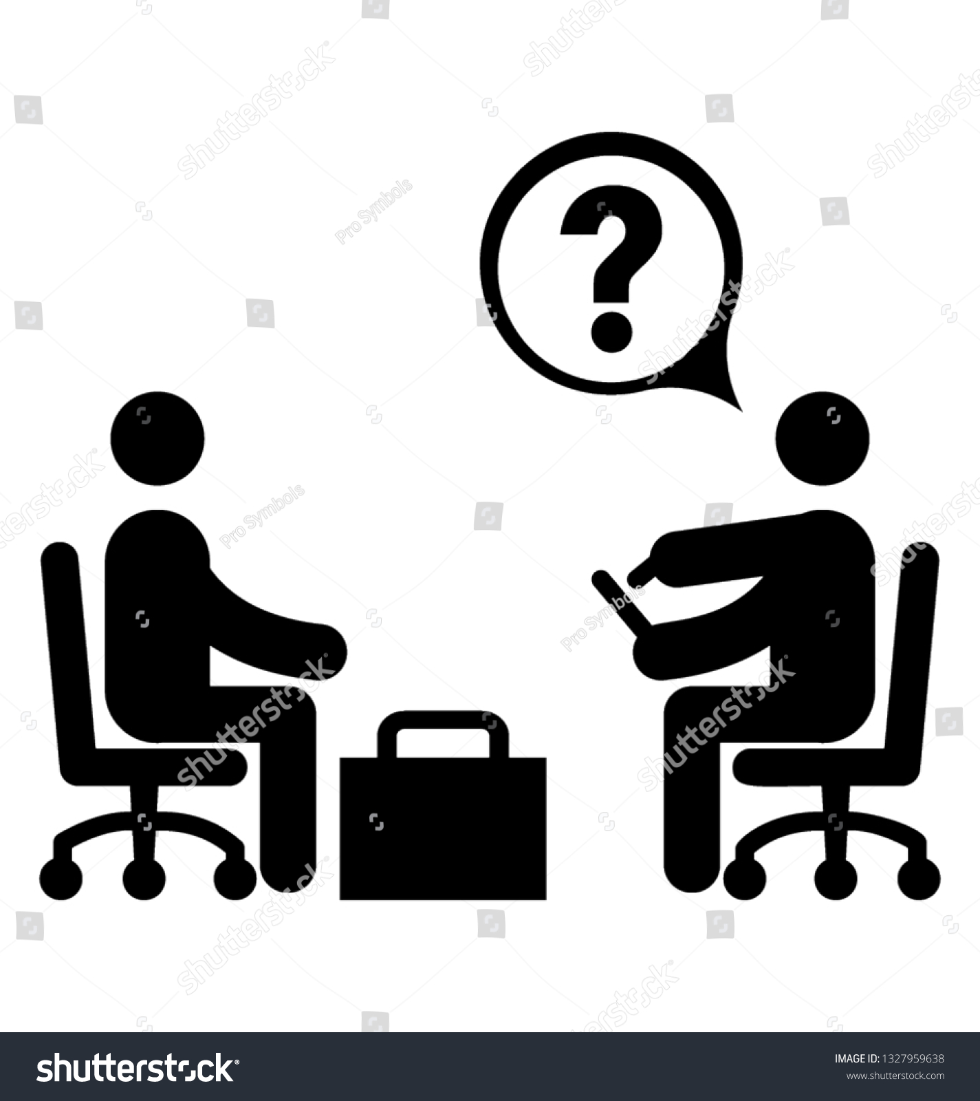 Interview Pictogram Recruitment Concept Stock Vector (Royalty Free ...
