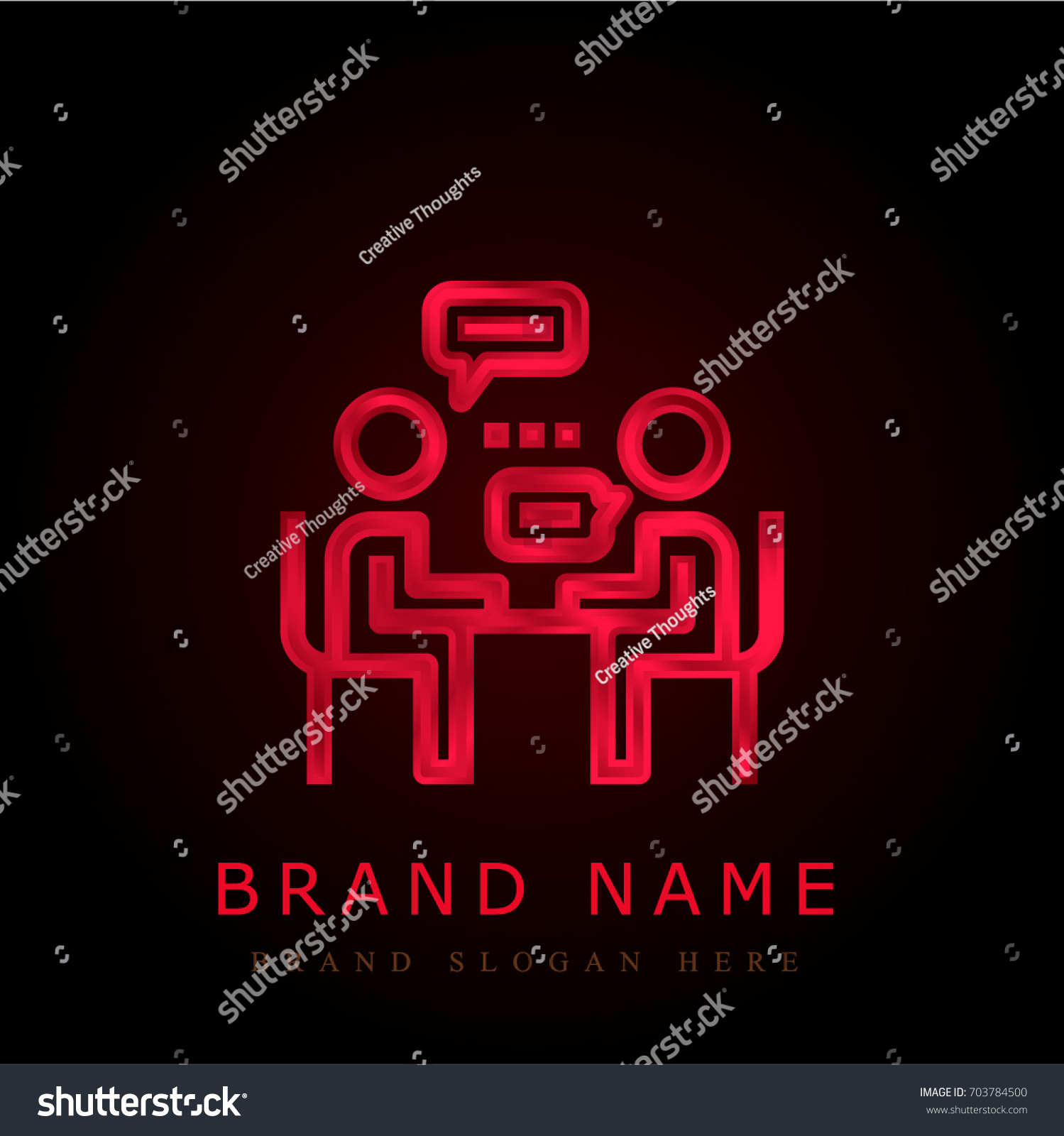 Interview Red Chromium Metallic Logo Stock Vector (Royalty Free ...