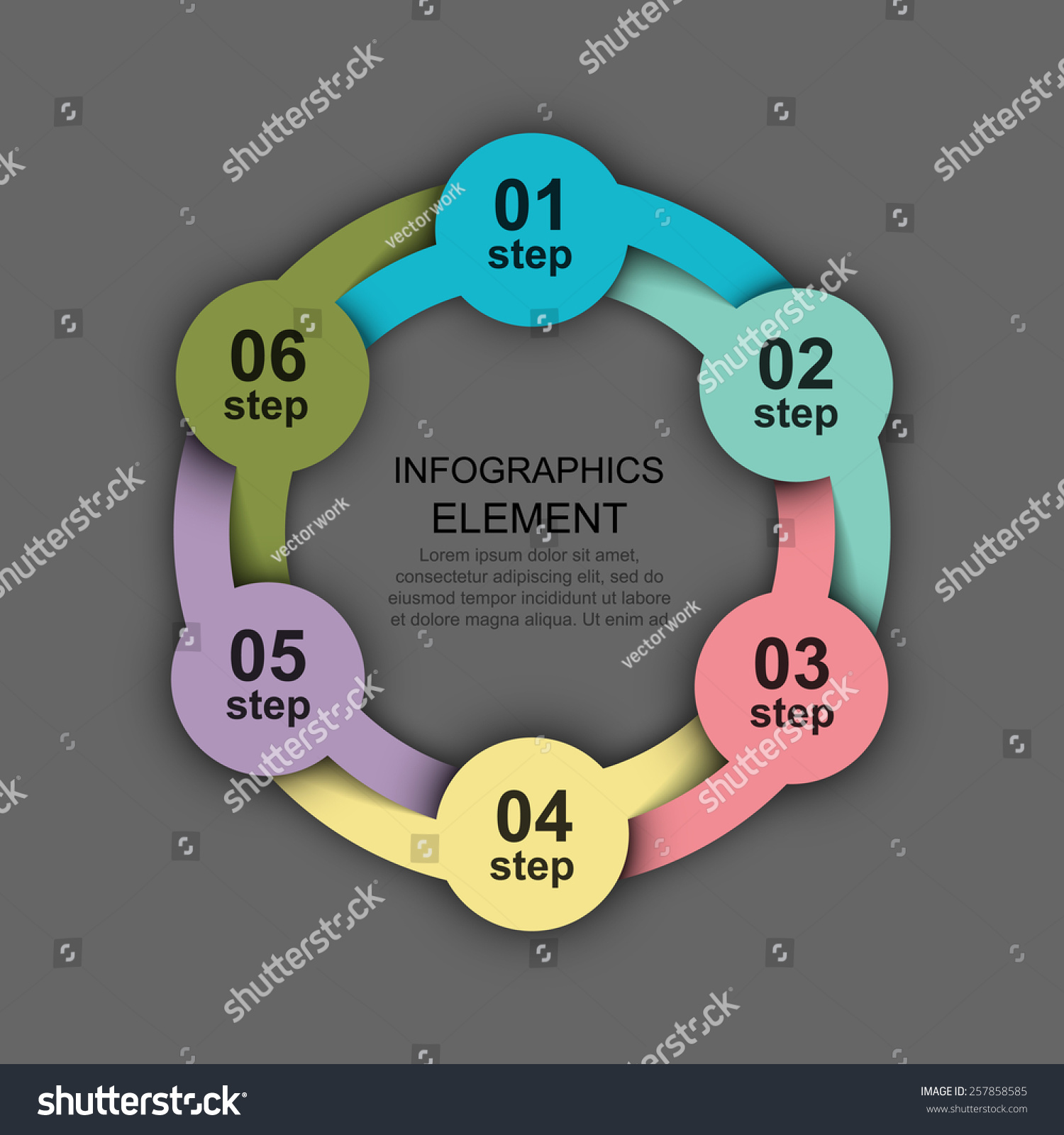 Interwoven Circular Diagram Vector Infographics Template Stock Vector ...