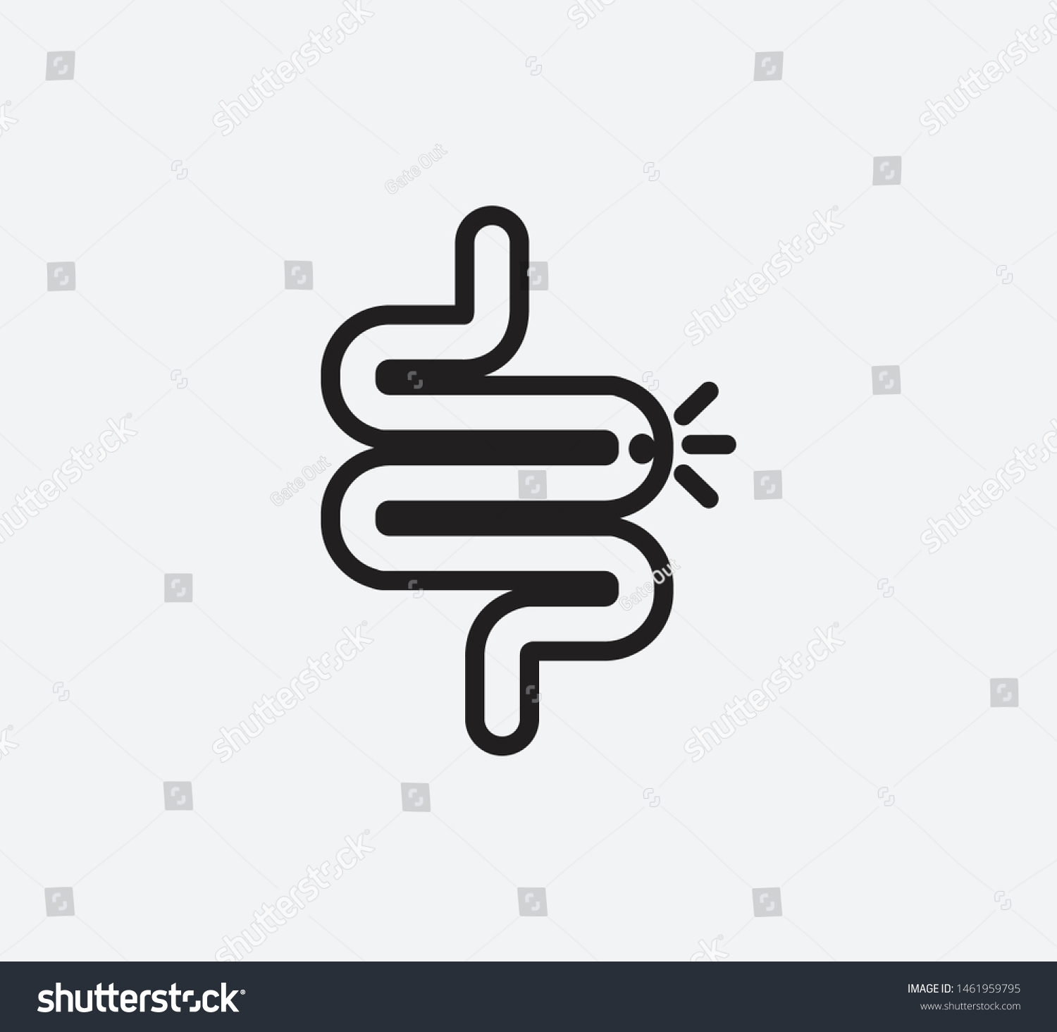 Intestine Icon Vector Flat Illustration Stock Vector (Royalty Free ...
