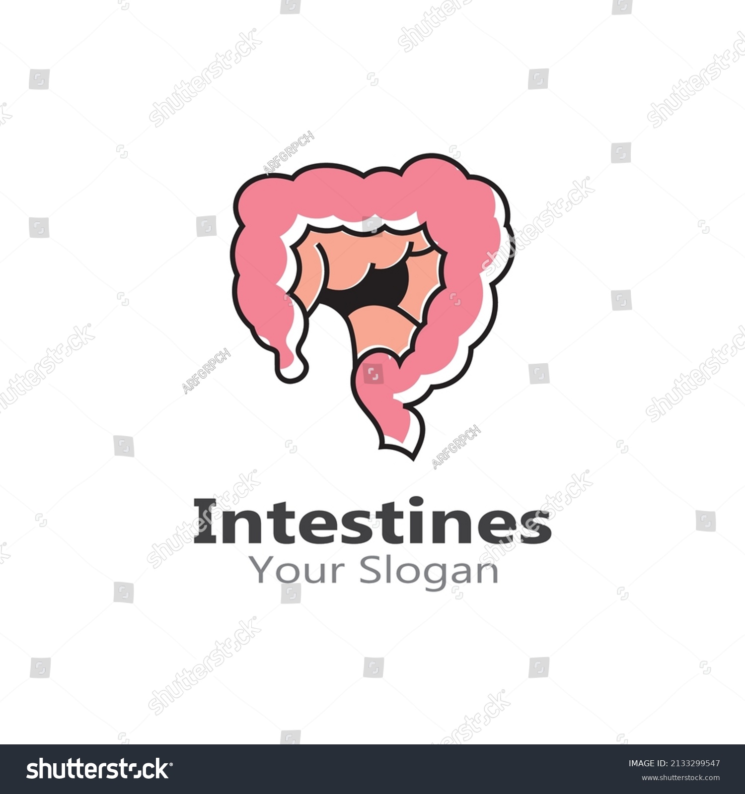 Intestine Icon Vector Logo Design Template Stock Vector (Royalty Free ...