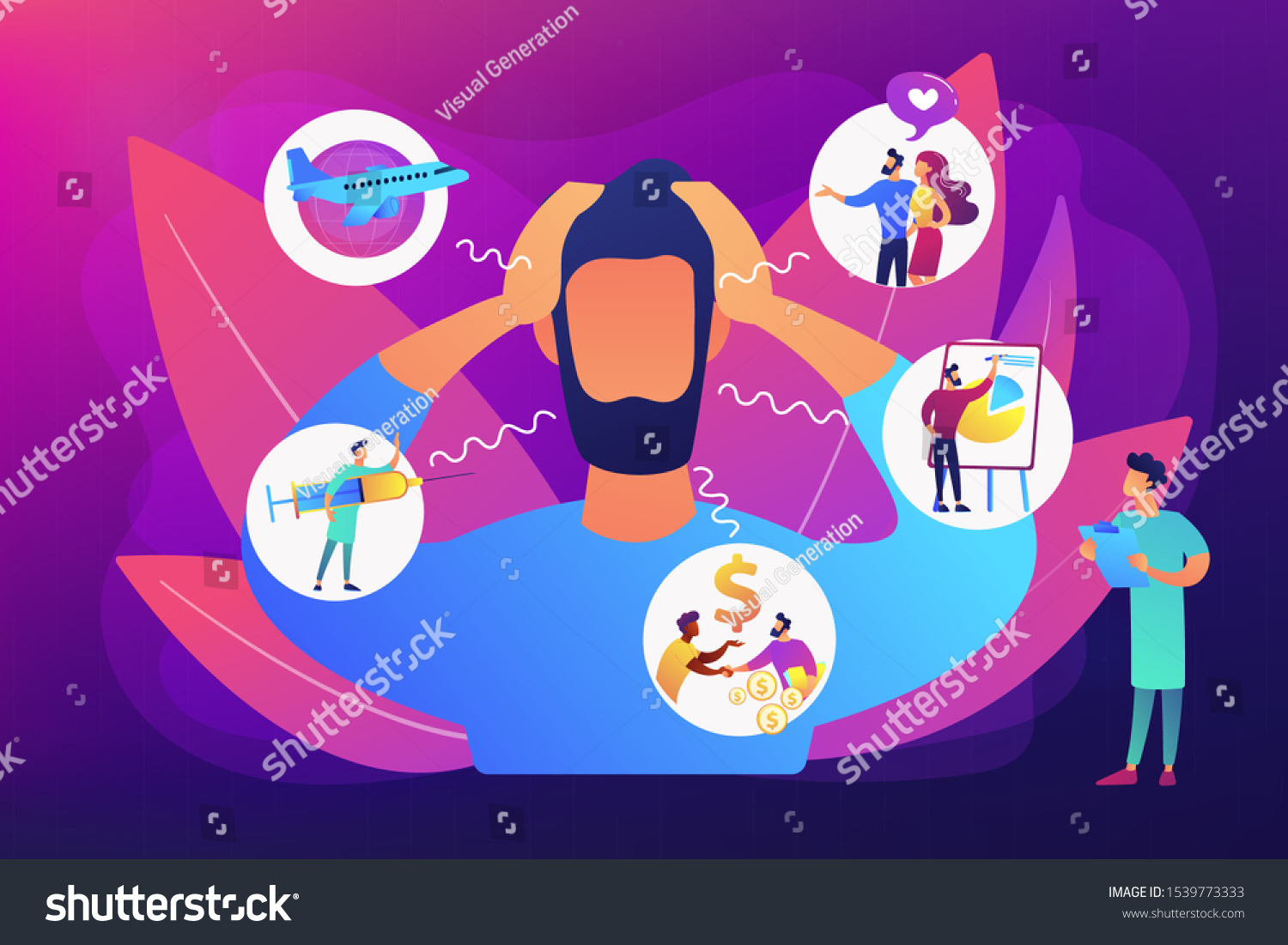 Introversion Agoraphobia Public Spaces Phobia Mental: vetor stock ... Introversion Agoraphobia Public Spaces Phobia Mental: vetor stock ...