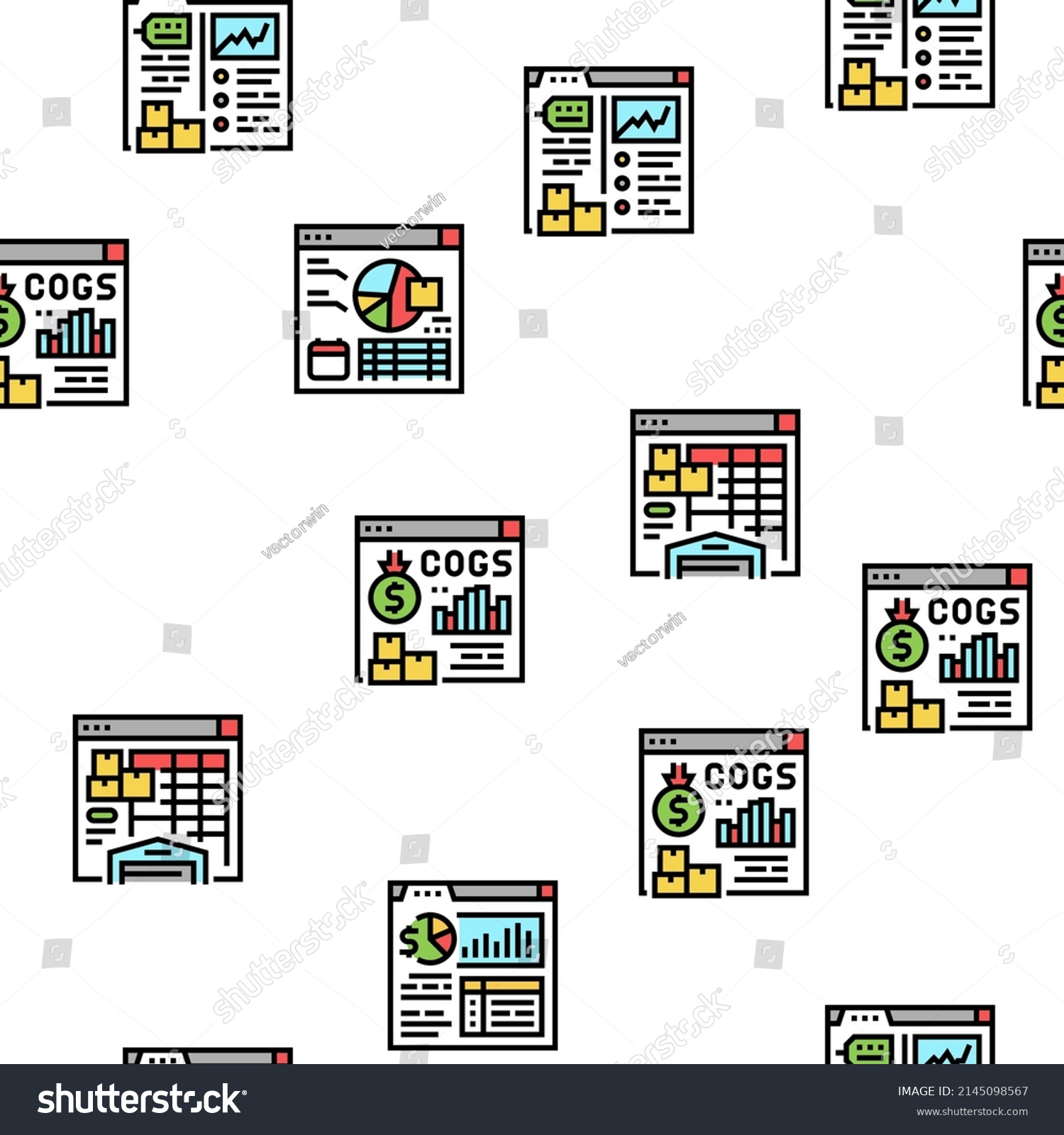 Inventory Analytics Report Vector Seamless Pattern Stock Vector ...