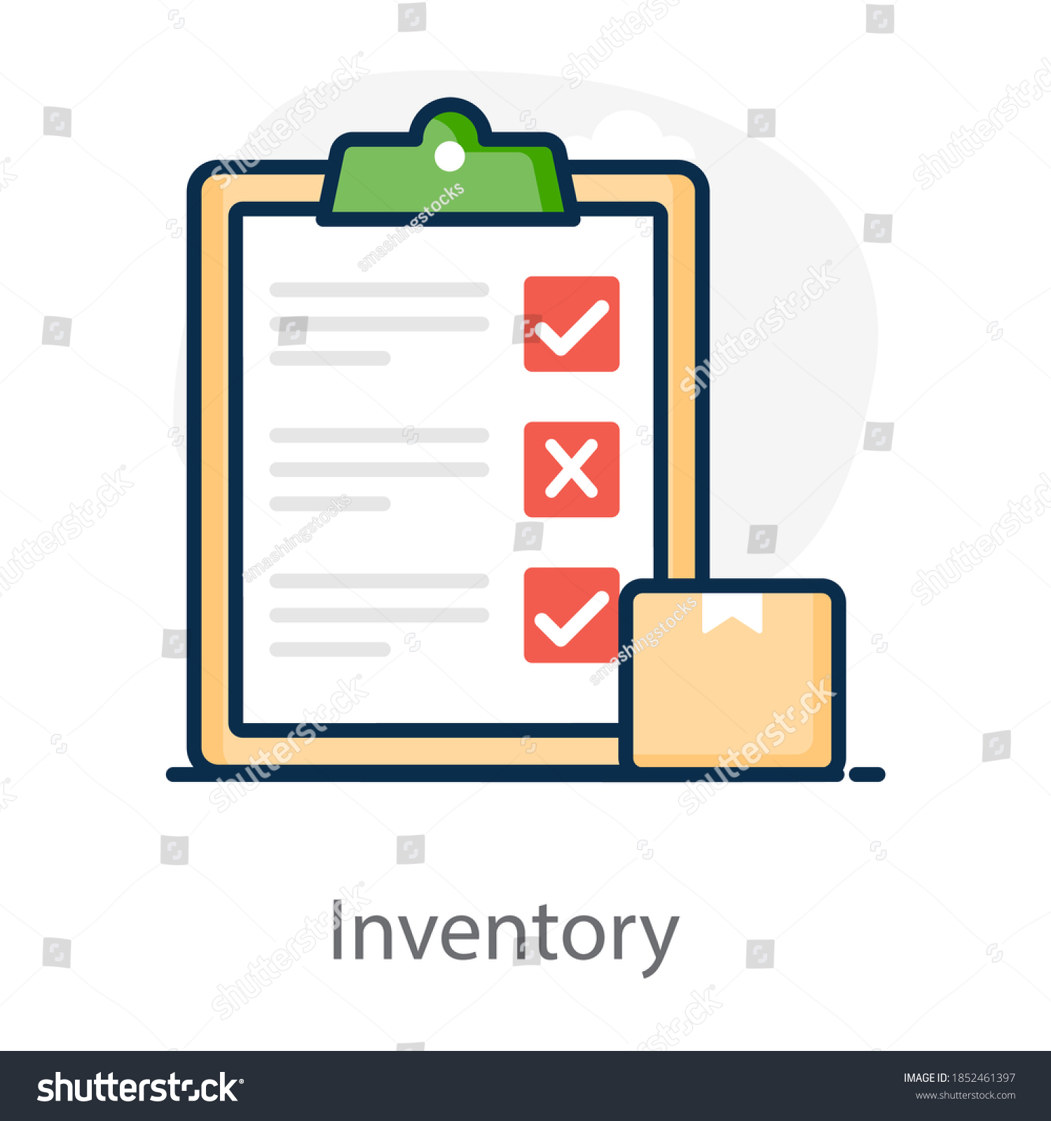 Inventory List Icon Cardboard Document Stock Vector (Royalty Free ...