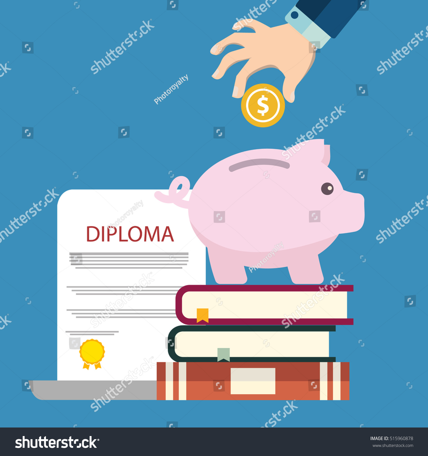 Invest Education Concept Vector Illustration Flat: vector de stock ... Invest Education Concept Vector Illustration Flat: vector de stock ...