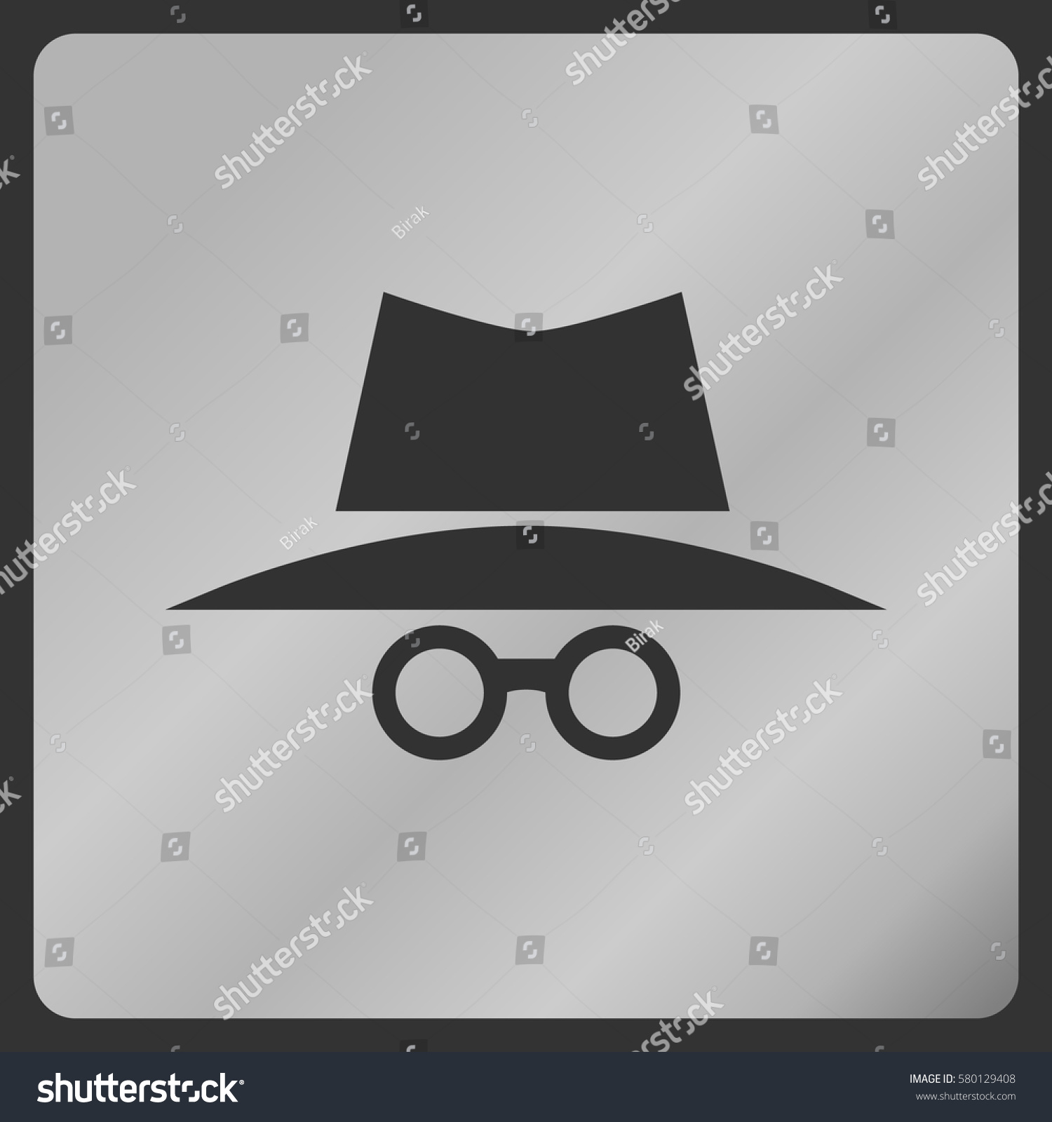 Invisible Man Hat Glasses Vector Icon Stock Vector (Royalty Free) 580129408