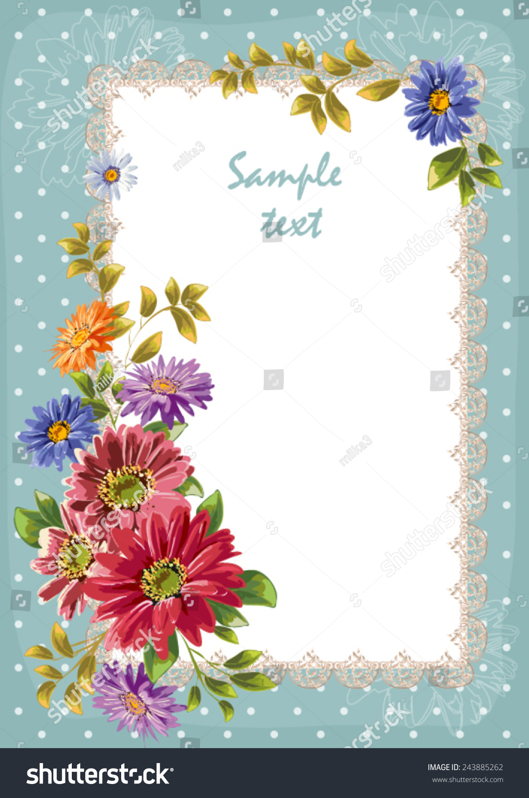 Invitation Card Pattern Background Floral Frame Stock Vector (Royalty ...