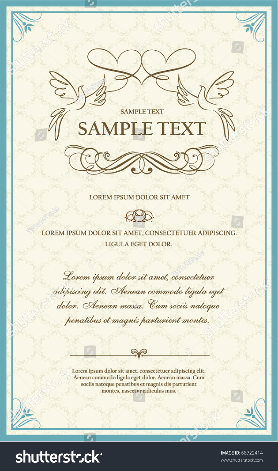 Invitation Card Template Stock Vector 68722414 - Shutterstock