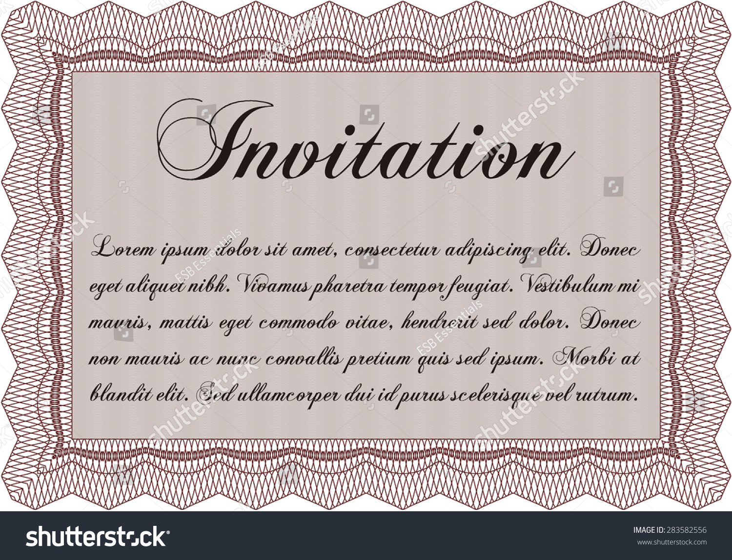 Invitation Template Border Frameprinter Friendly Artistry Stock Vector ...
