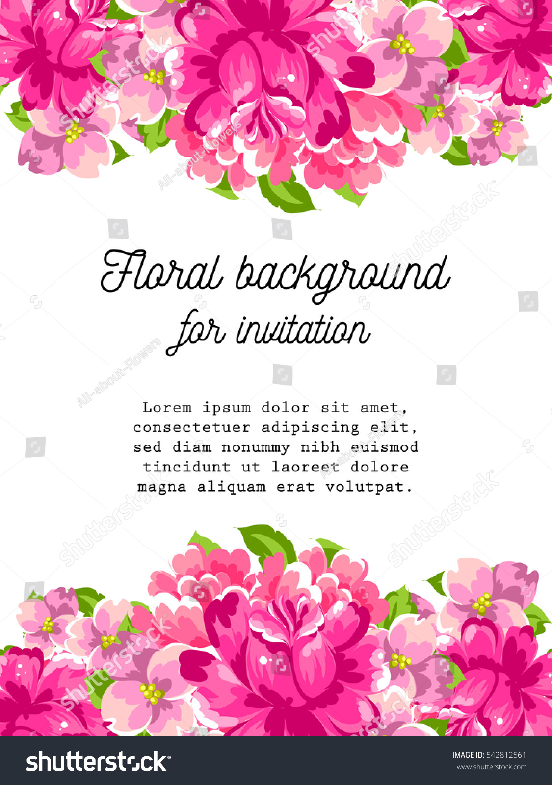 Invitation Floral Background Stock Vector (Royalty Free) 542812561 ...