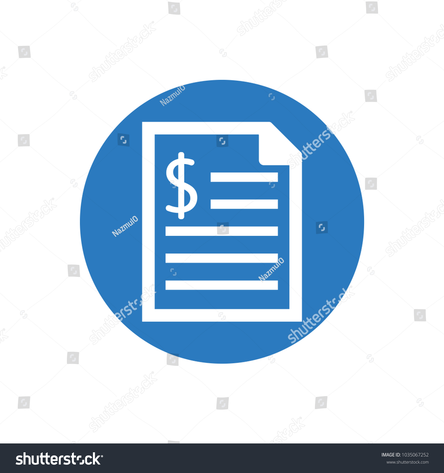 Invoice Bill Icon Stock Vector (Royalty Free) 1035067252