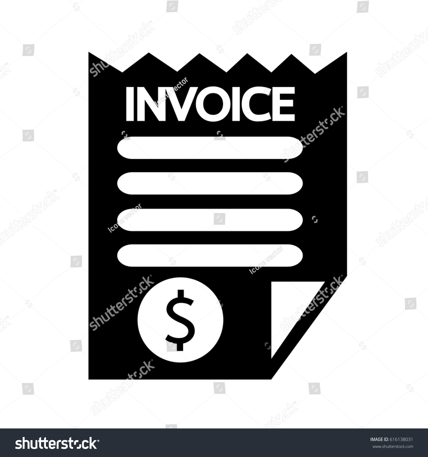 Invoice Bill Icon Stock Vector (Royalty Free) 616138031