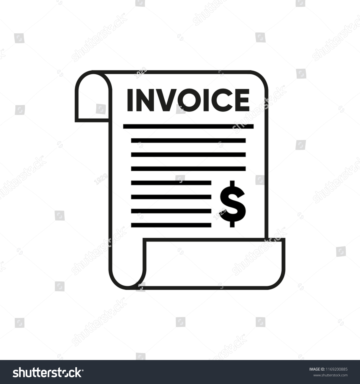Invoice Icon Vector Stock Vector (Royalty Free) 1169200885 - Shutterstock