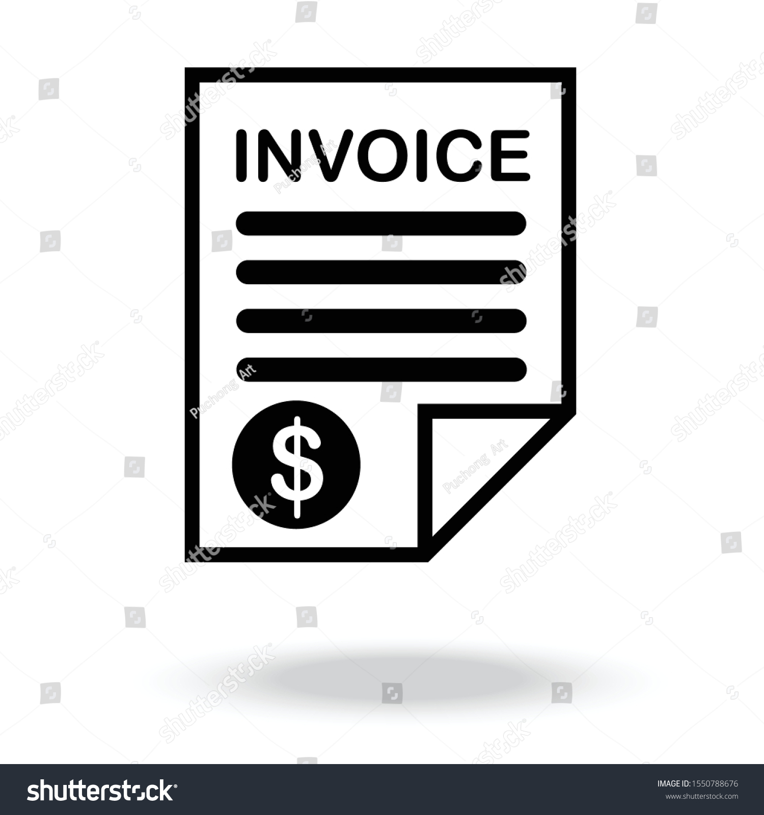 Invoice Icon Vectorbill Icon Vector Stock Vector (Royalty Free) 1550788676