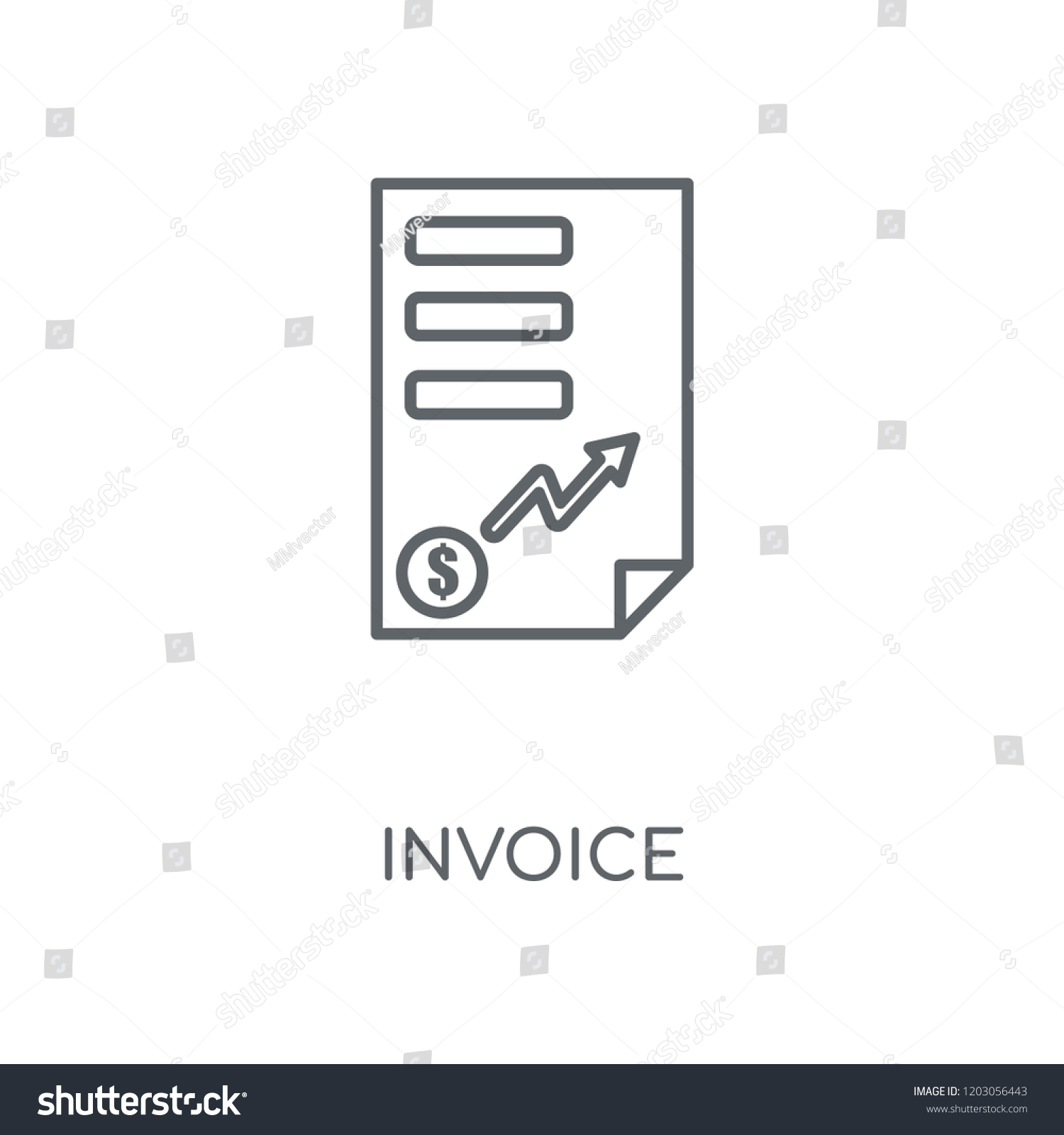 Invoice Linear Icon Invoice Concept Stroke Stock Vector (Royalty Free ...