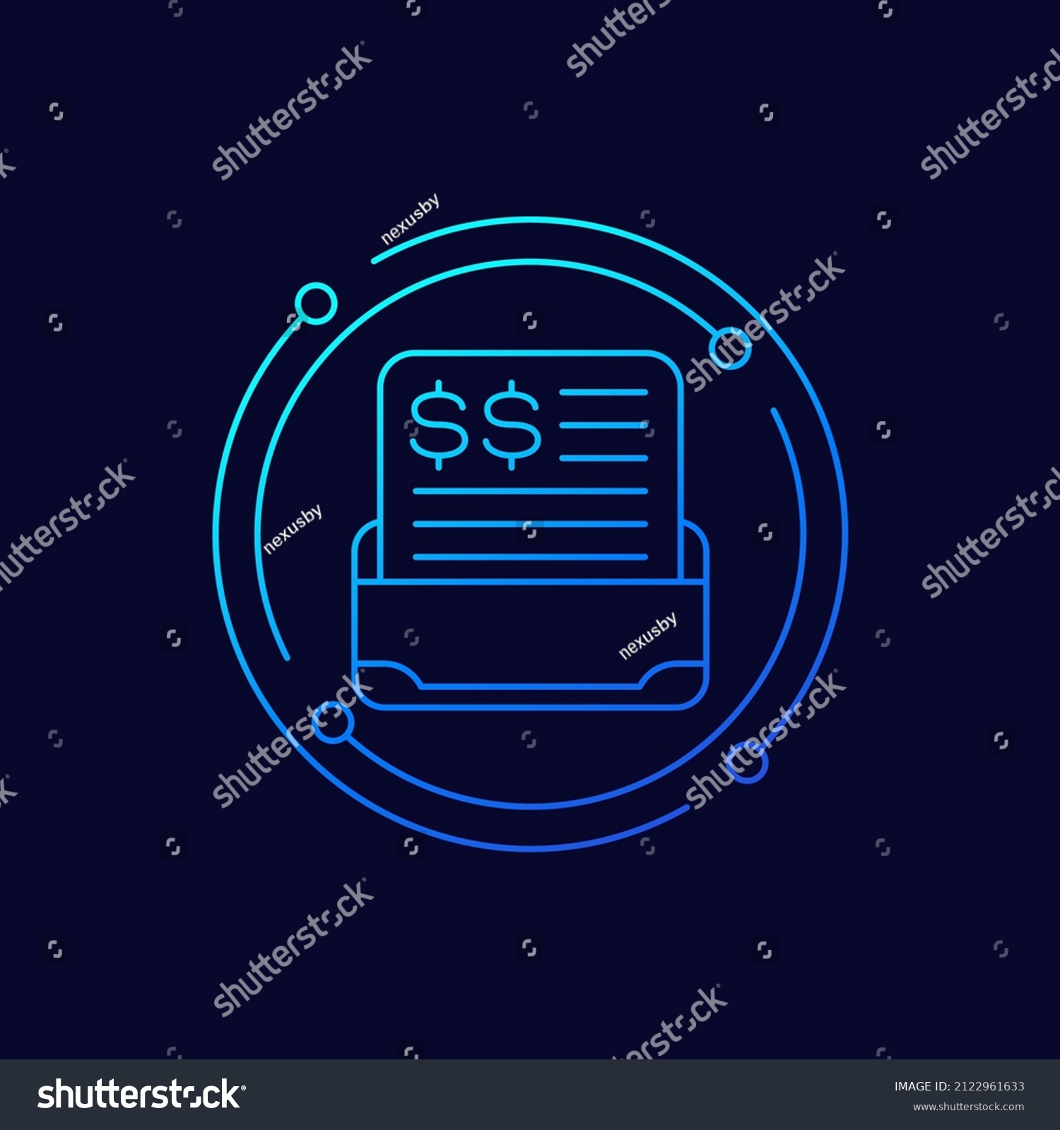 Invoice Paycheck Icon Linear Design Stock Vector (Royalty Free ...