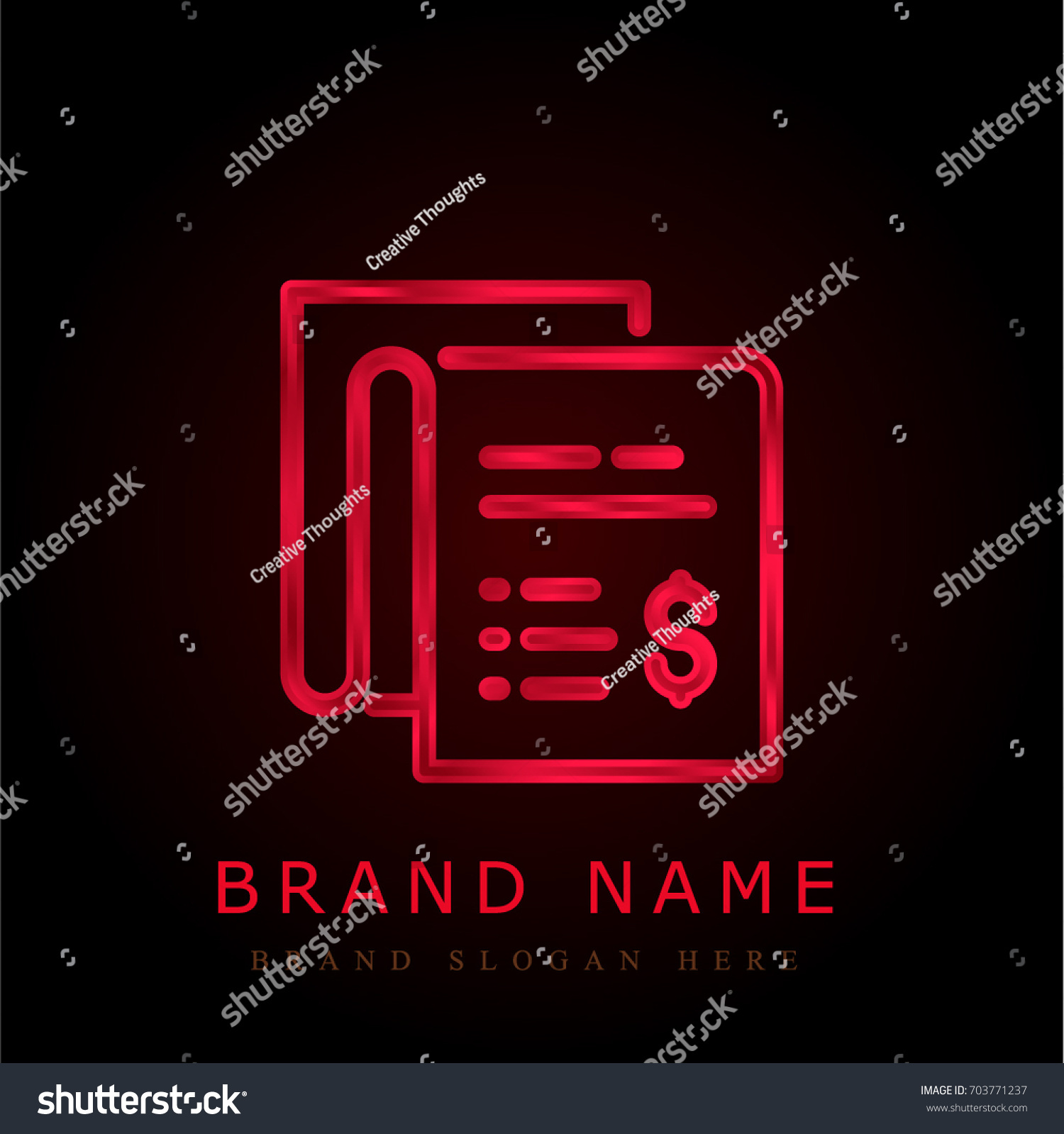 Invoice Red Chromium Metallic Logo Stock Vector (Royalty Free ...