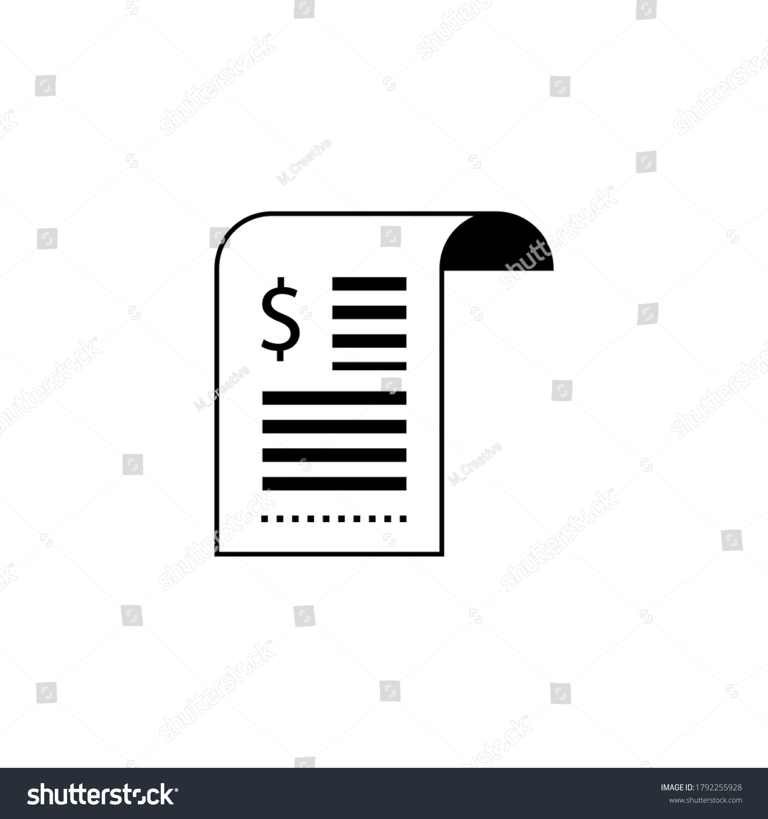 Invoice Vector Icon Logo Design Stock Vector (Royalty Free) 1792255928 ...