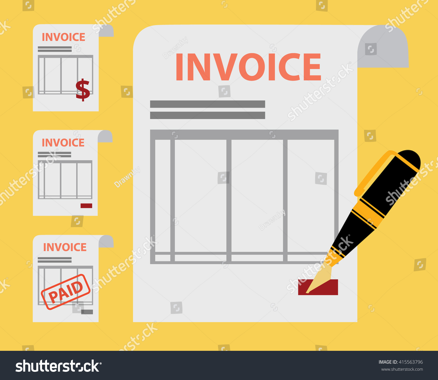 Invoices Stock Vector (Royalty Free) 415563796 | Shutterstock