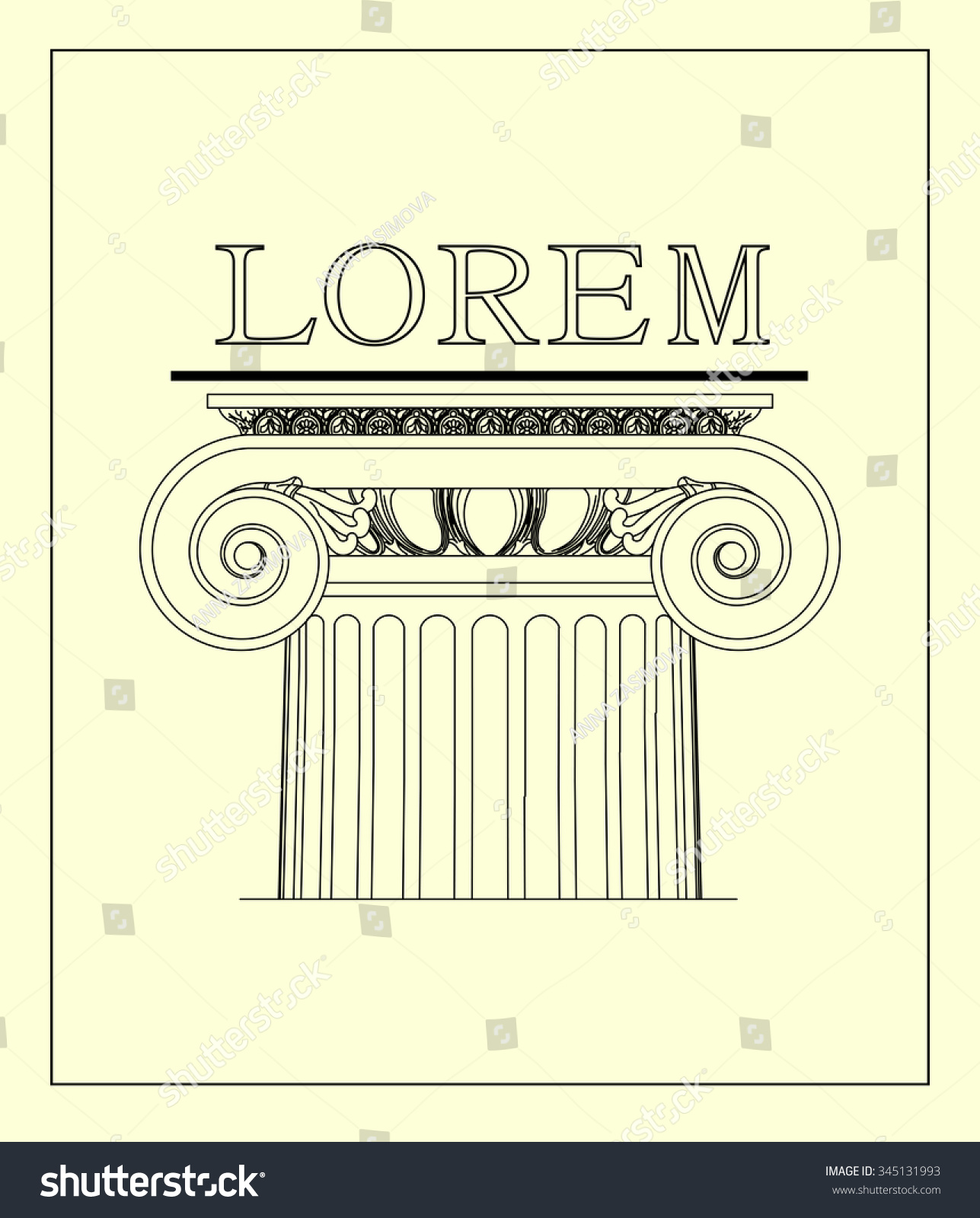 Ionic Columns Logo Classic Architecture Stock Vector (Royalty Free ...