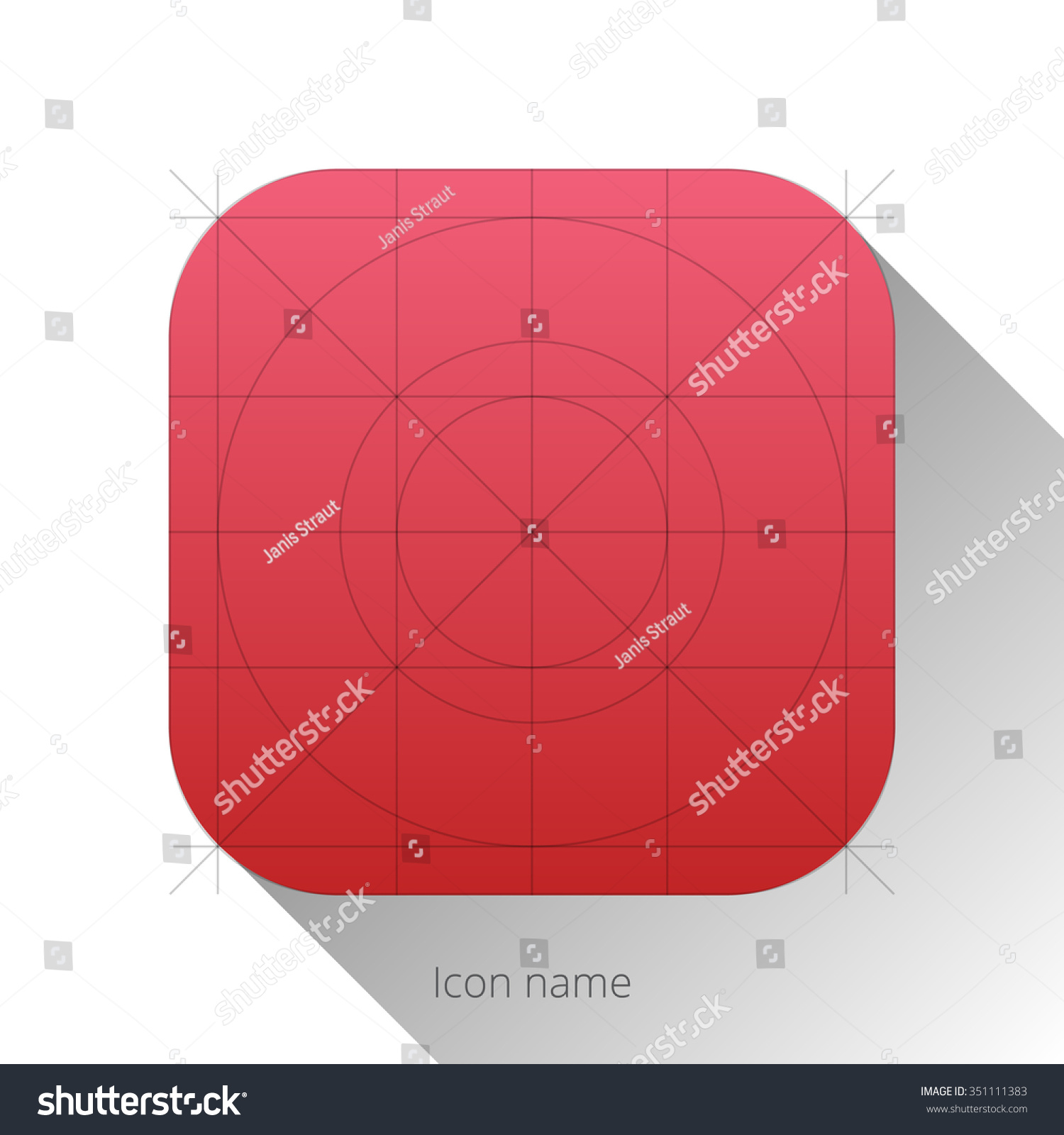 Ios Abstract Red App Icon Blank Stock Vector (Royalty Free) 351111383 ...