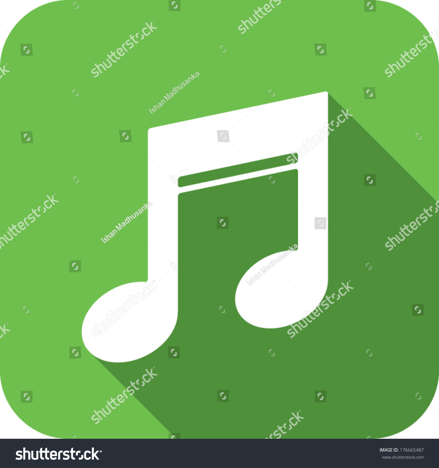 Ios7 Flat Music Icon Stock Vector (Royalty Free) 176665487