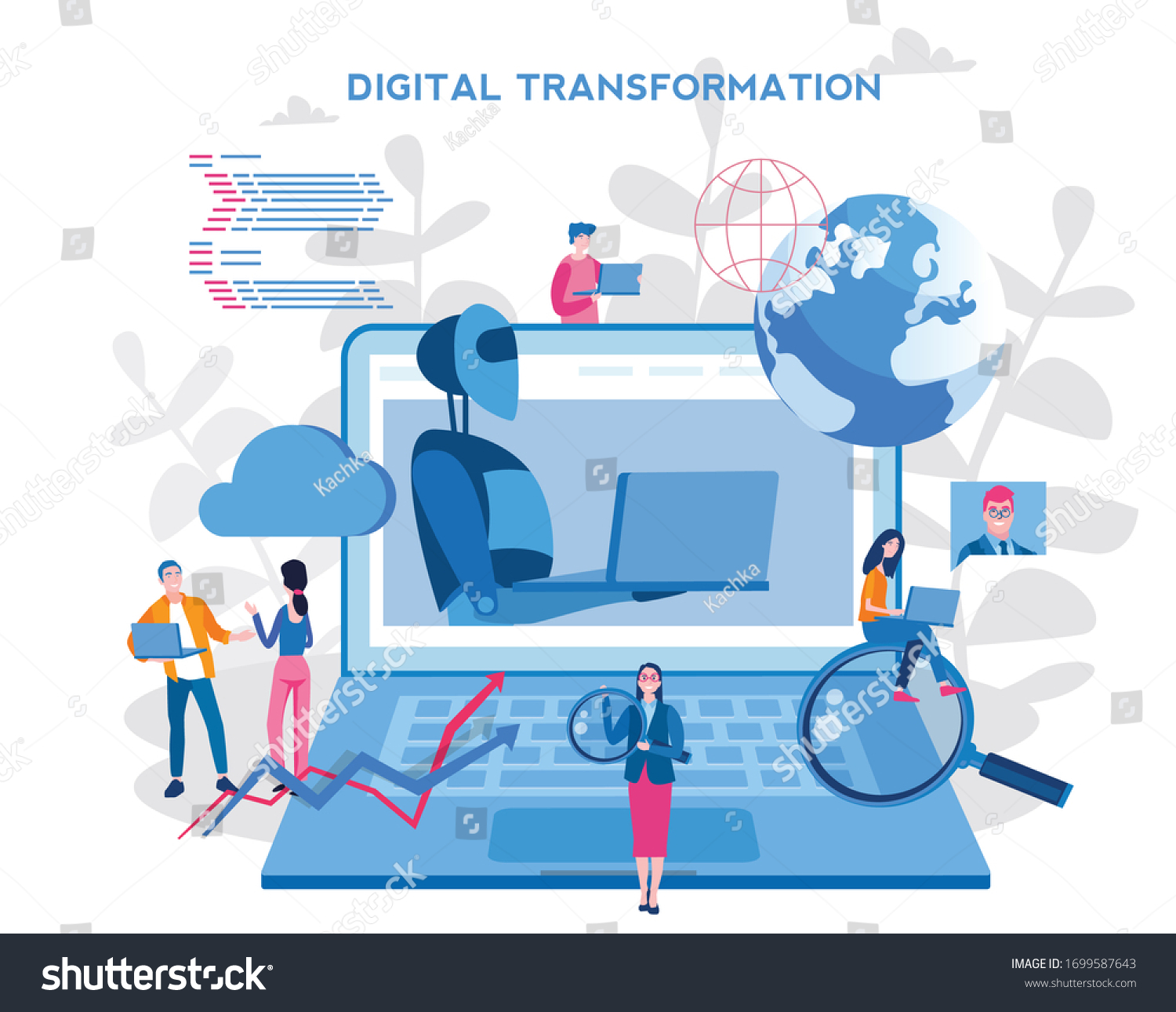 Iot Digital Transformation Ai Technology Automation Stock Vector ...
