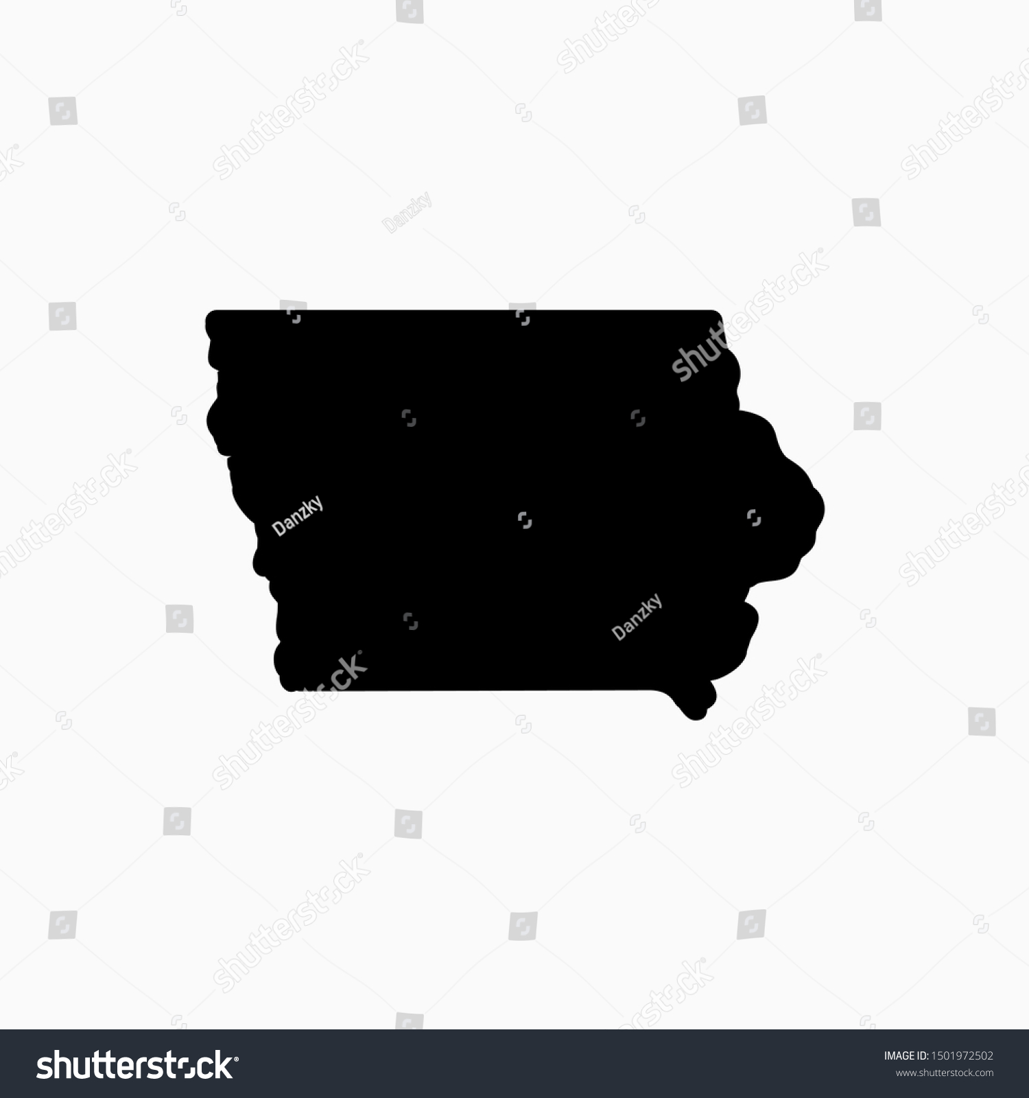 Iowa Maps Vector Template Iowa Blank Stock Vector (Royalty Free) 1501972502