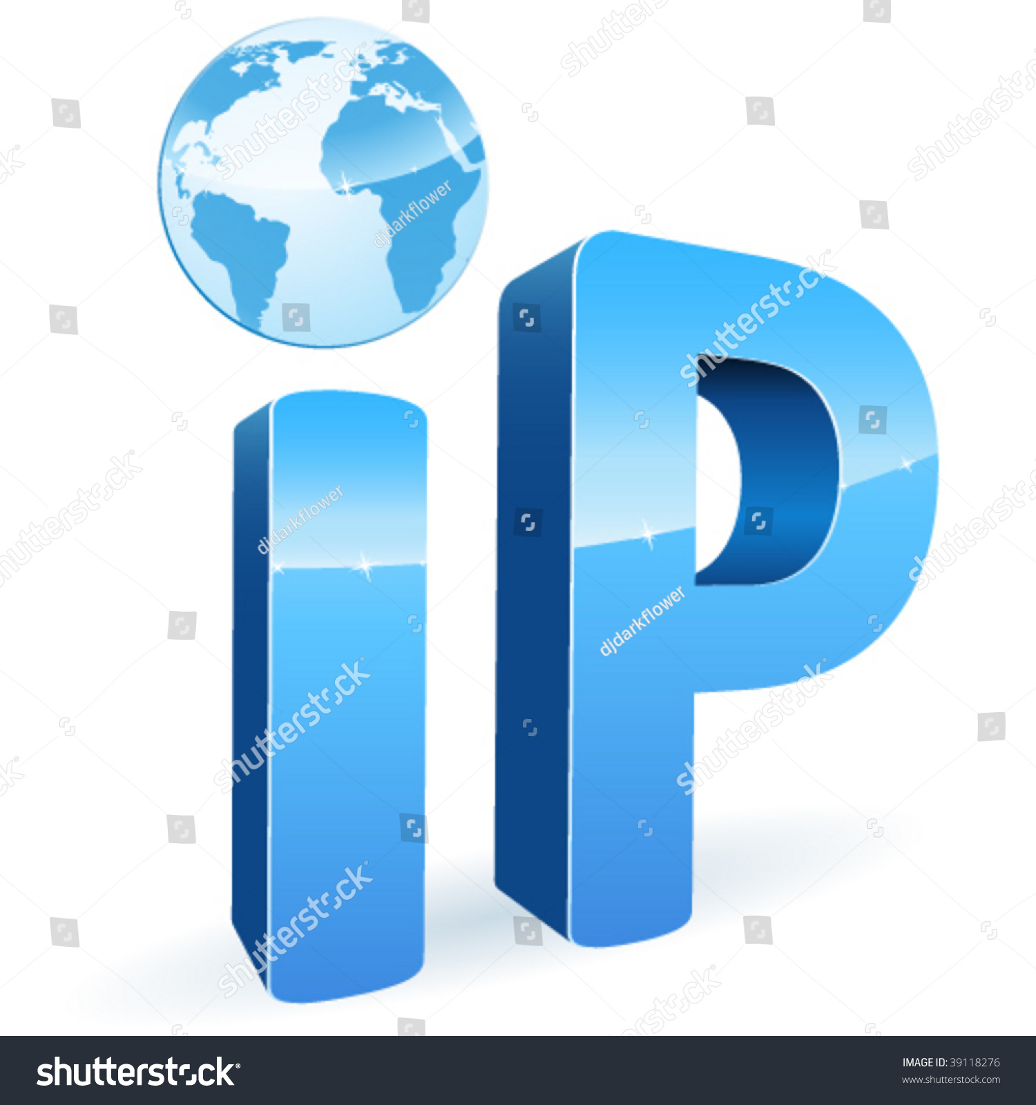 Ip - 3d-Sign Stock Vector Illustration 39118276 : Shutterstock