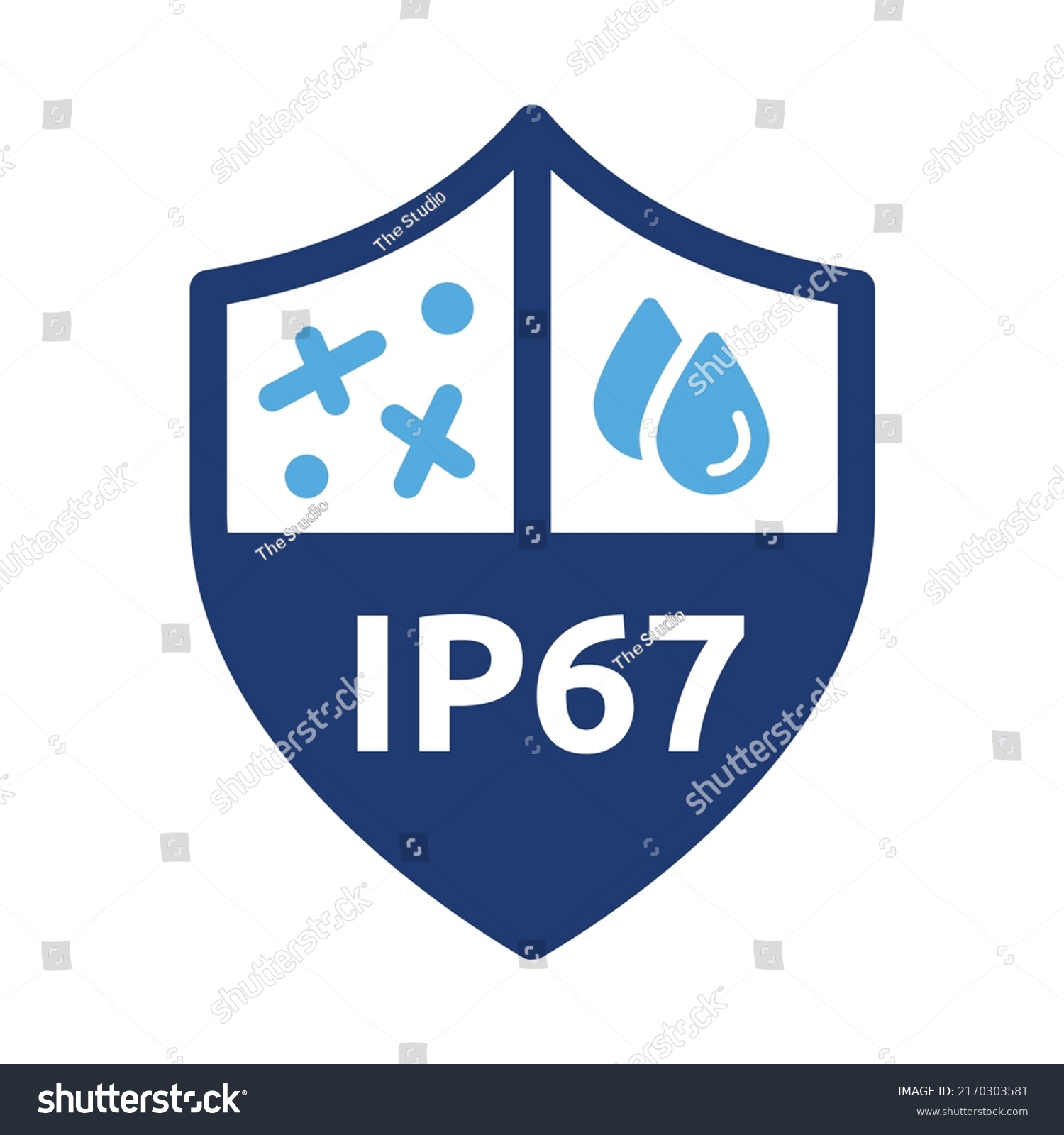 Ip67 Waterproof Shield Label Vector Illustration Stock Vector (Royalty ...