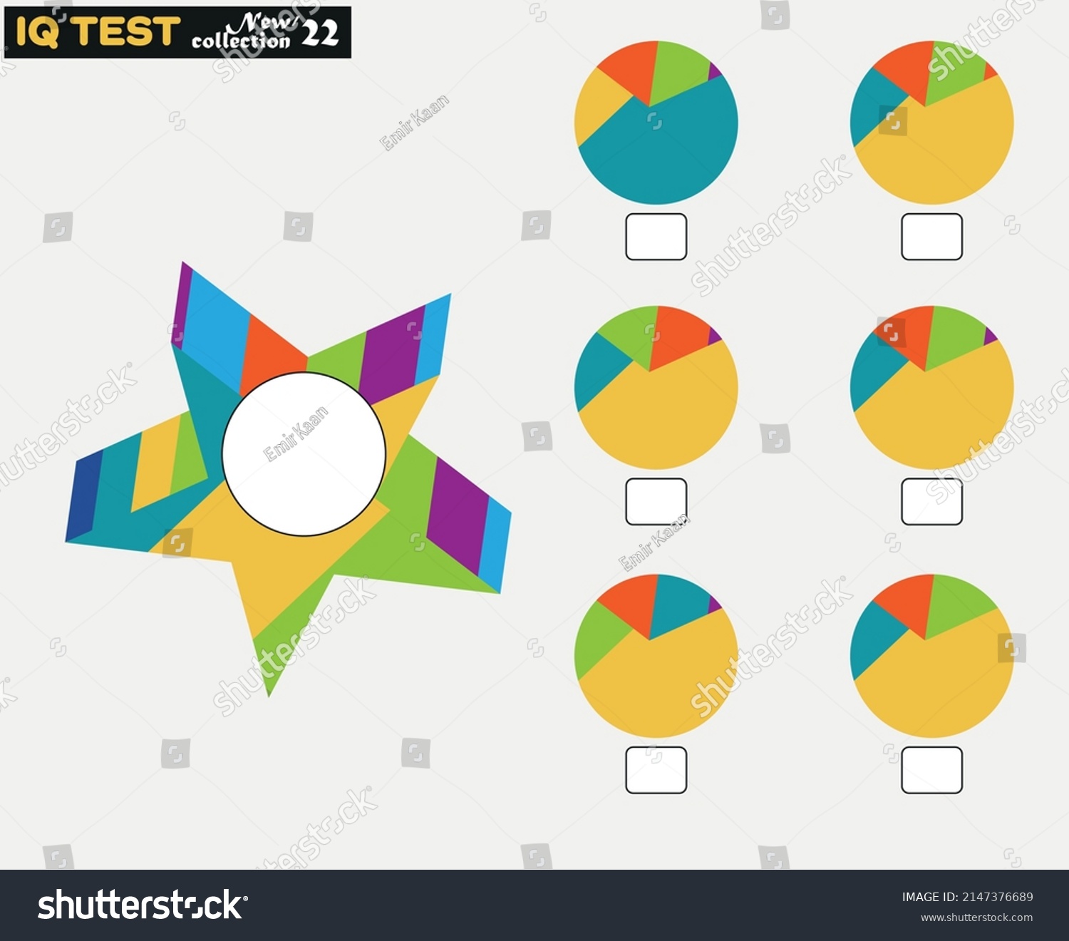 Iq Test Intelligence Questions Finding Missing Stock Vector (Royalty ...