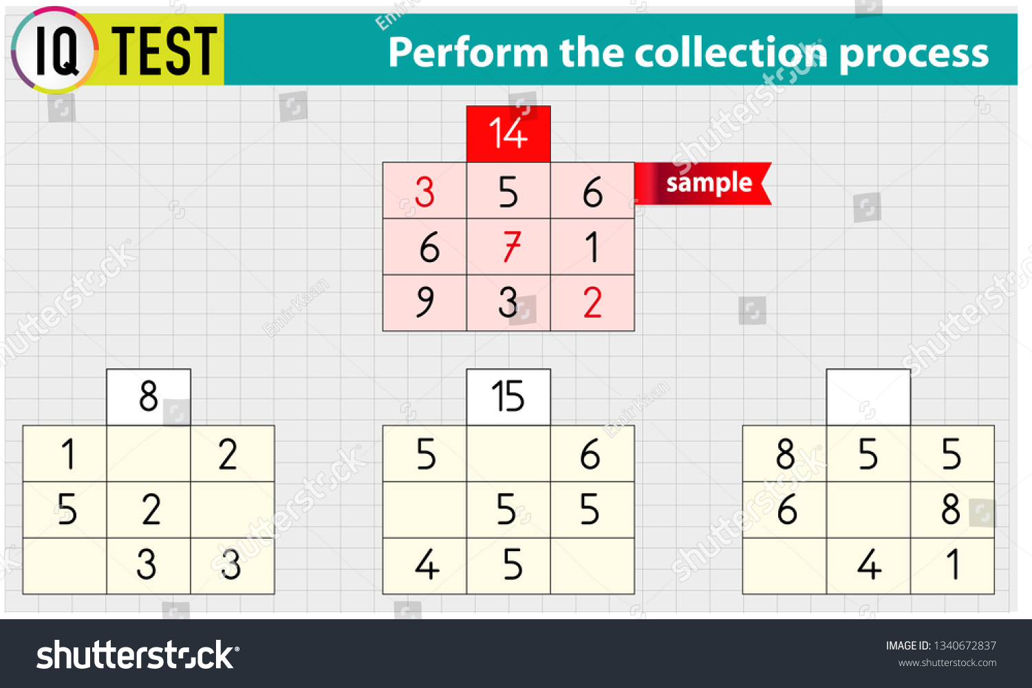 Iq Test Math Crossword Perform Collection Stock Vector (Royalty Free ...