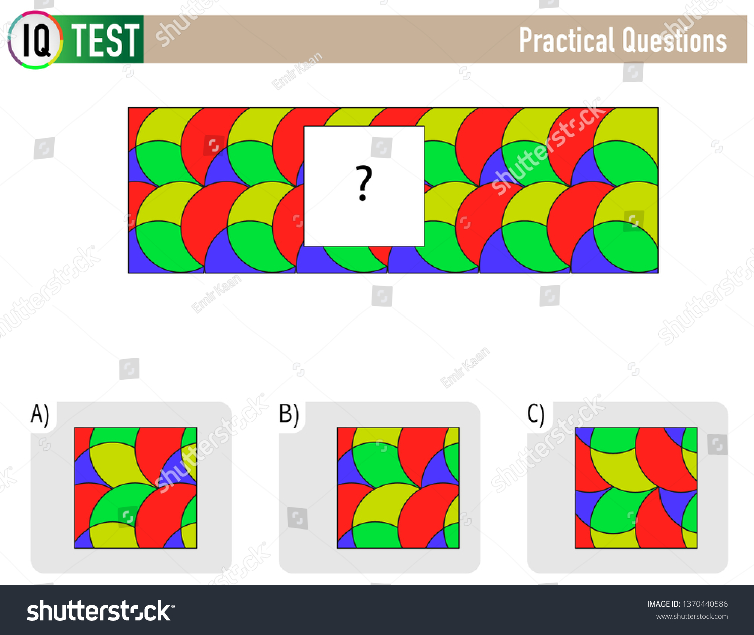 Iq Test Practical Questions Shape Completion : image vectorielle de ...