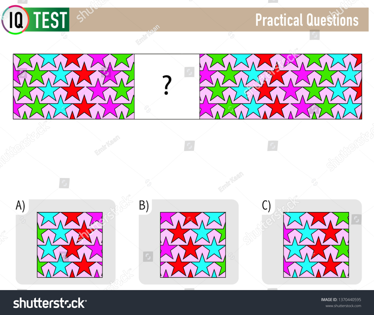 Iq Test Practical Questions Shape Completion: vector de stock (libre de ...