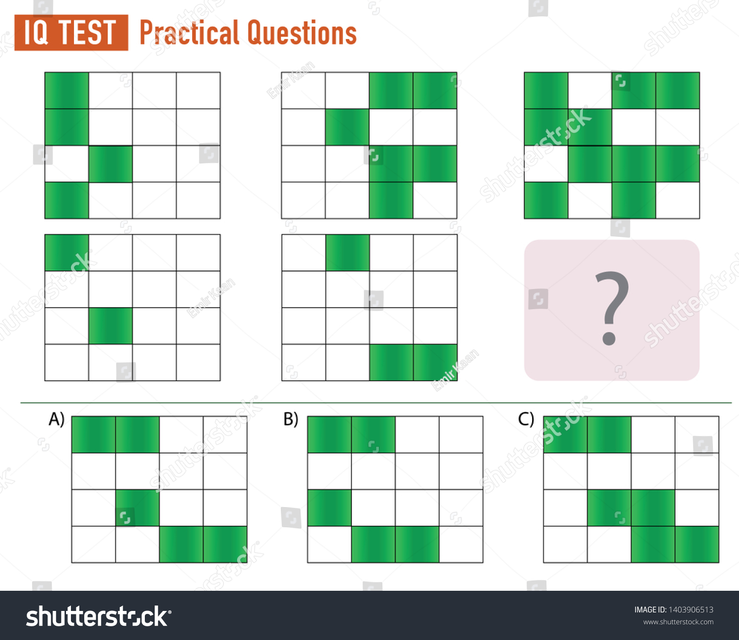 Iq Test Practical Questions Vector Figure Stock Vector (Royalty Free ...
