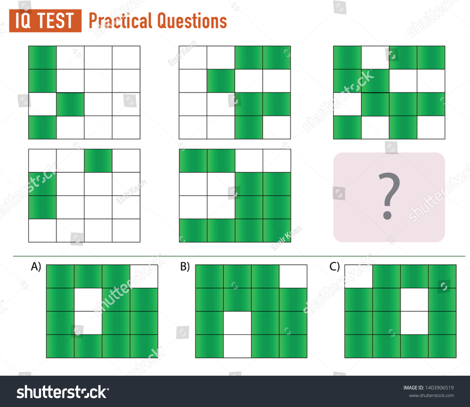 Iq Test Practical Questions Vector Figure Stock Vector (Royalty Free ...