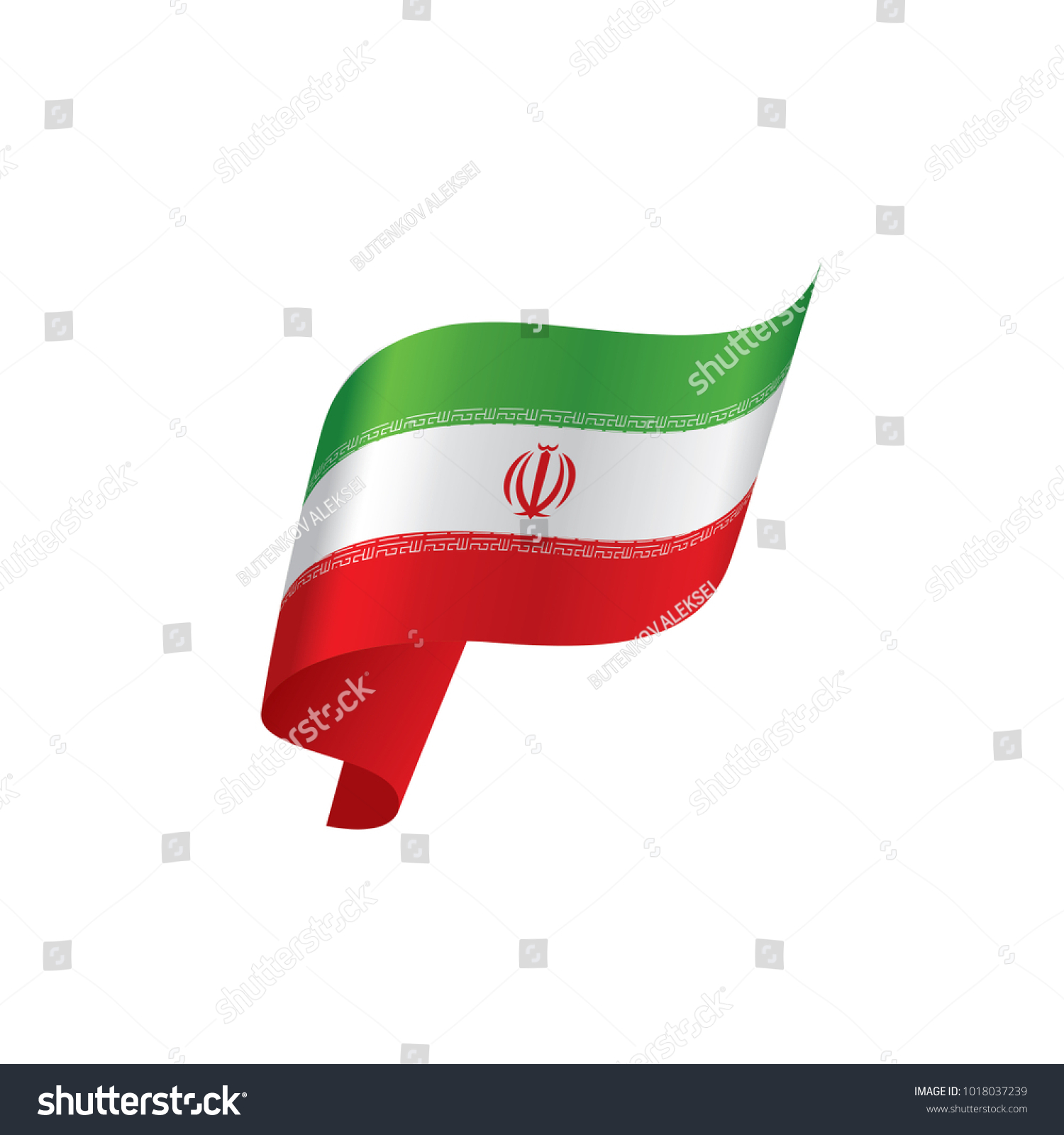 Iran Flag Vector Illustration Stock Vector (Royalty Free) 1018037239 ...