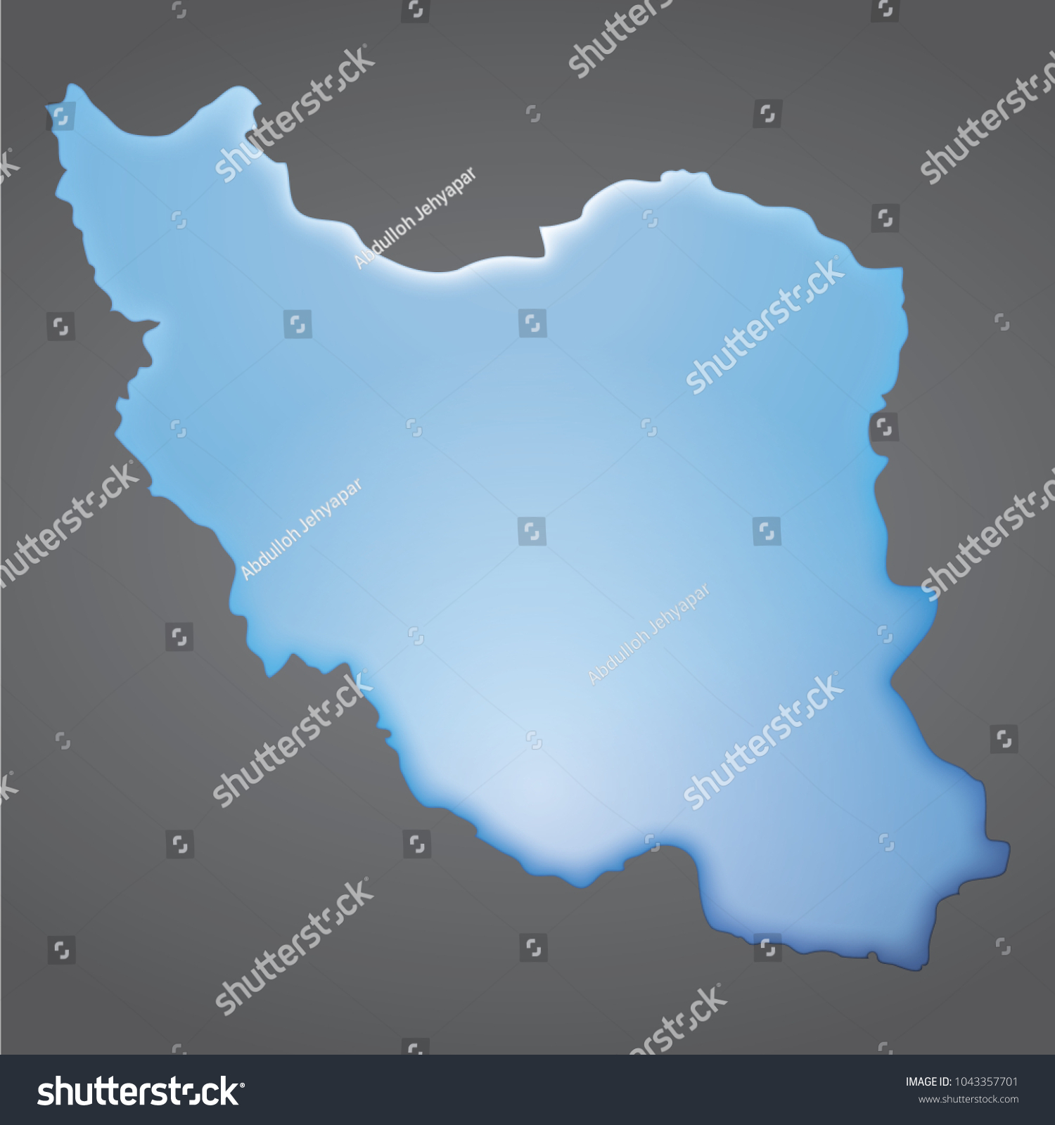Iran Mapborder Blue Gradient Gray Background Stock Vector (Royalty Free ...