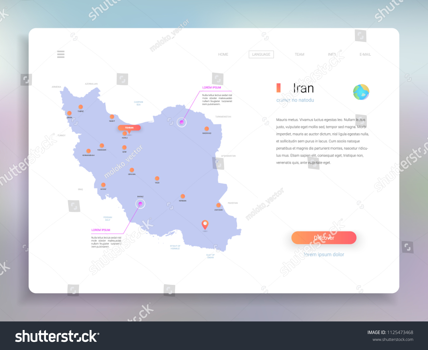 Iran Map Infographics Vector Template Cities: เวกเตอร์สต็อก (ปลอดค่า ...