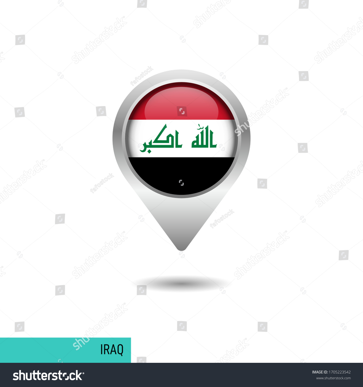 Iraq Flag Map Pin Vector Design Stock Vector (Royalty Free) 1705223542 ...