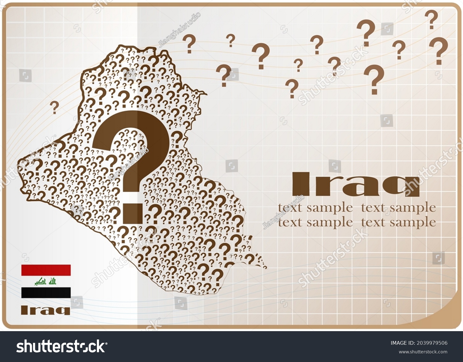 Iraq Map Flag Made Question Mark Stock Vector (Royalty Free) 2039979506