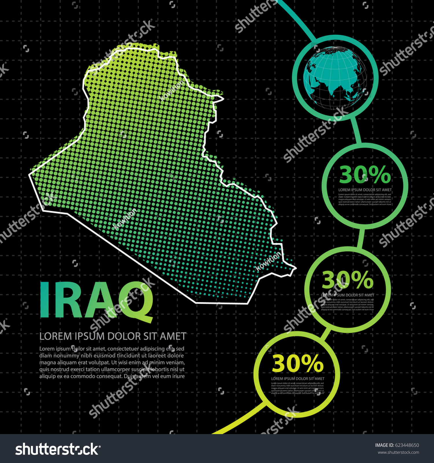 Iraq Map Infographic Design Template Stock Vector (Royalty Free ...