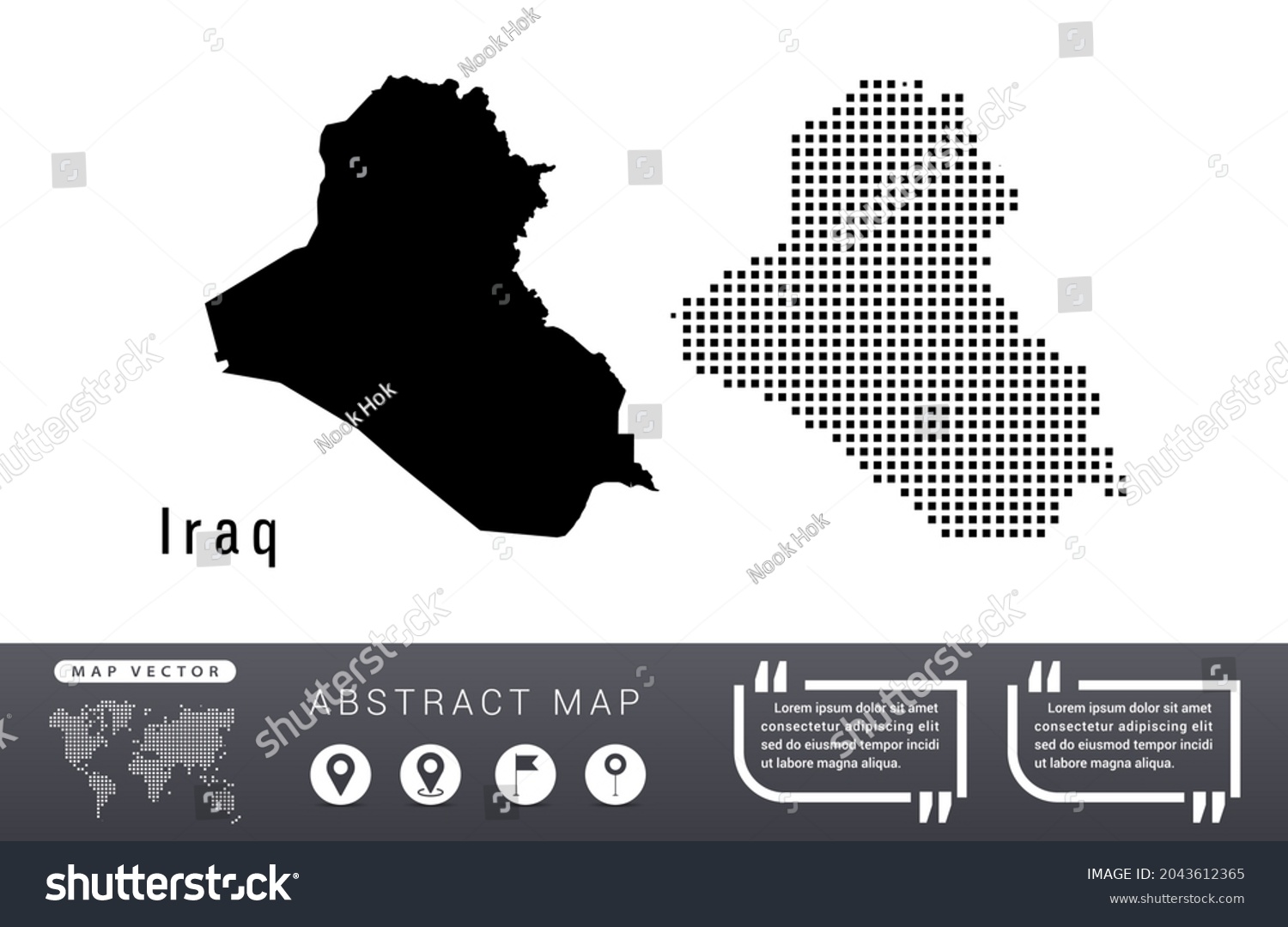 Iraq Map Vector Set Halftone Dots Stock Vector (Royalty Free ...
