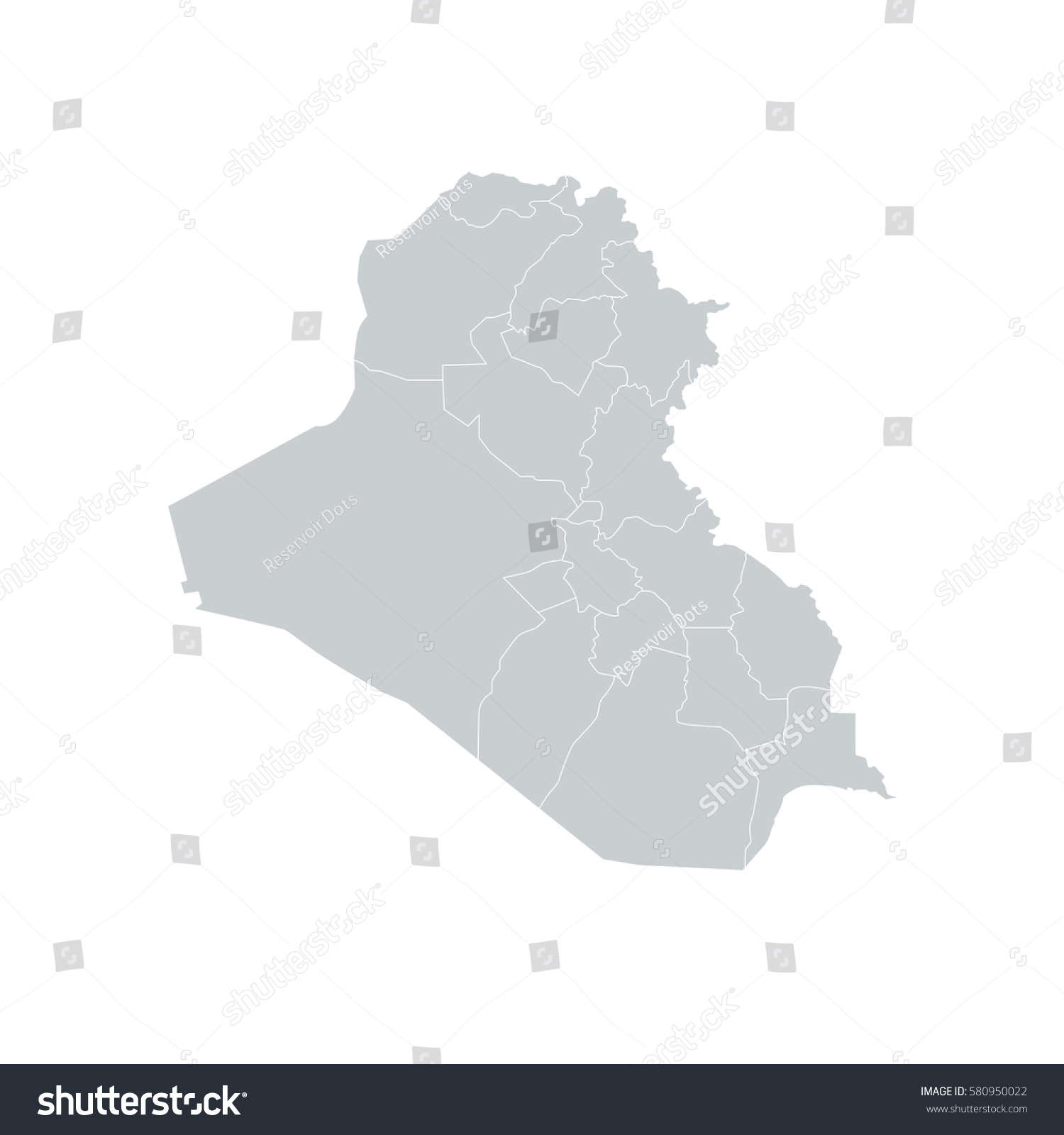 Iraq Regions Map Stock Vector (Royalty Free) 580950022 | Shutterstock