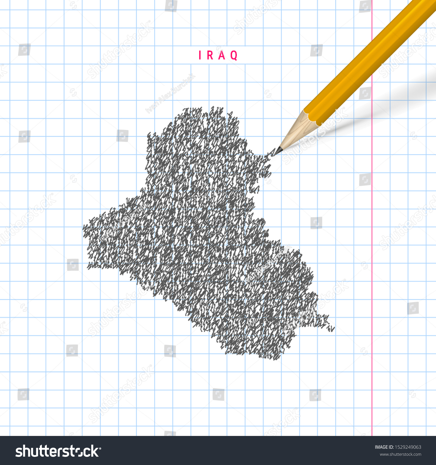 Iraq Sketch Scribble Vector Map Drawn Stock Vector (Royalty Free ...